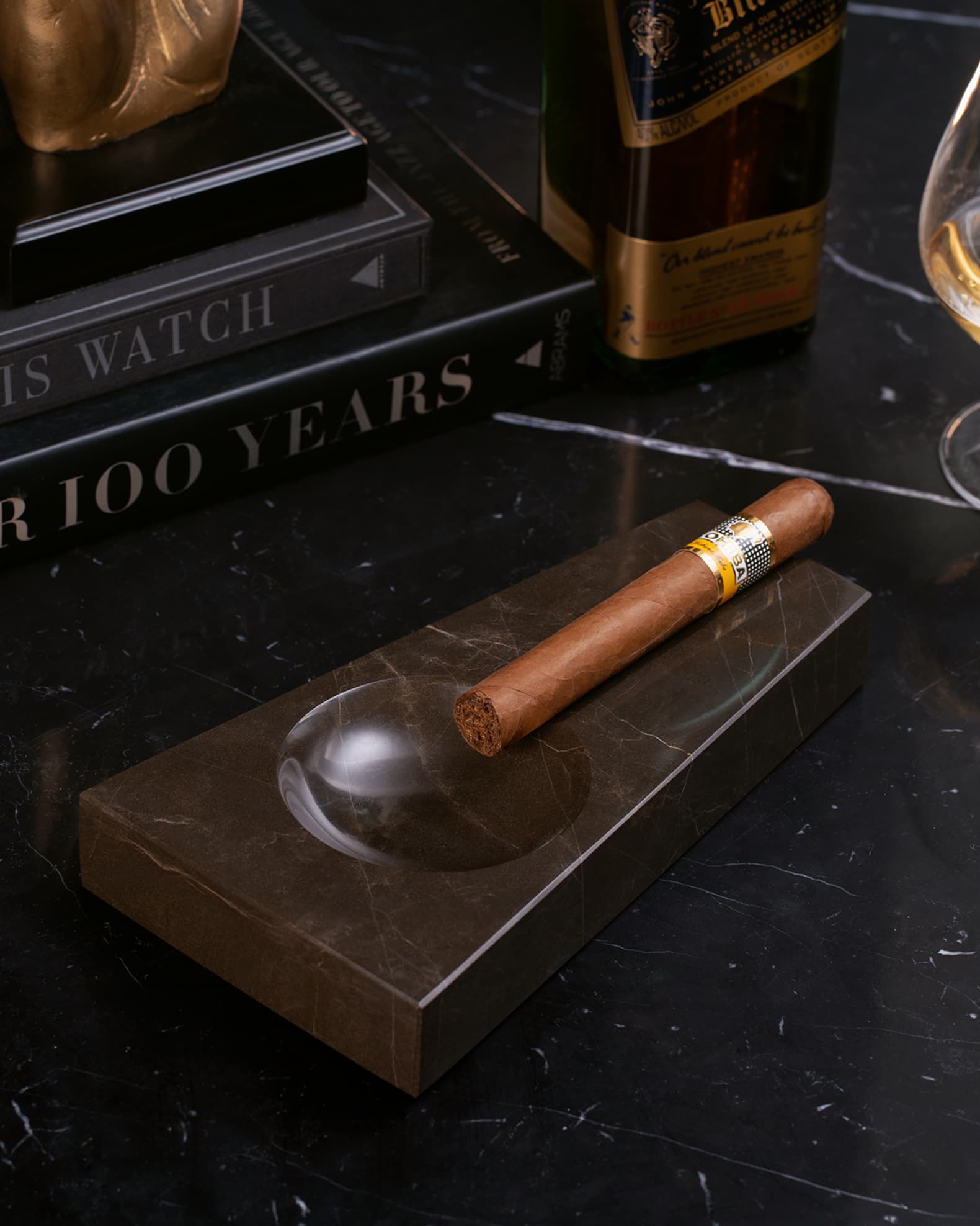 Bey-Berk Marble Single-Cigar Ashtray | Neiman Marcus