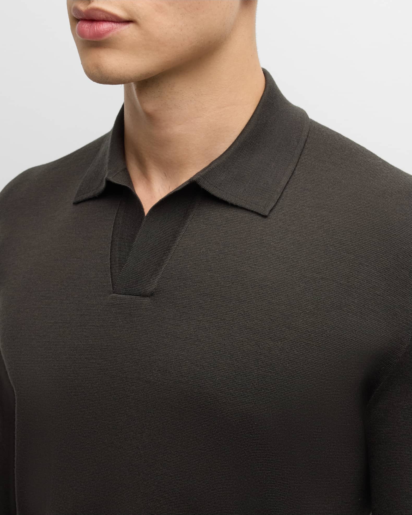 Loro Piana Men's Empire Wish Buttonless Polo Shirt | Neiman Marcus