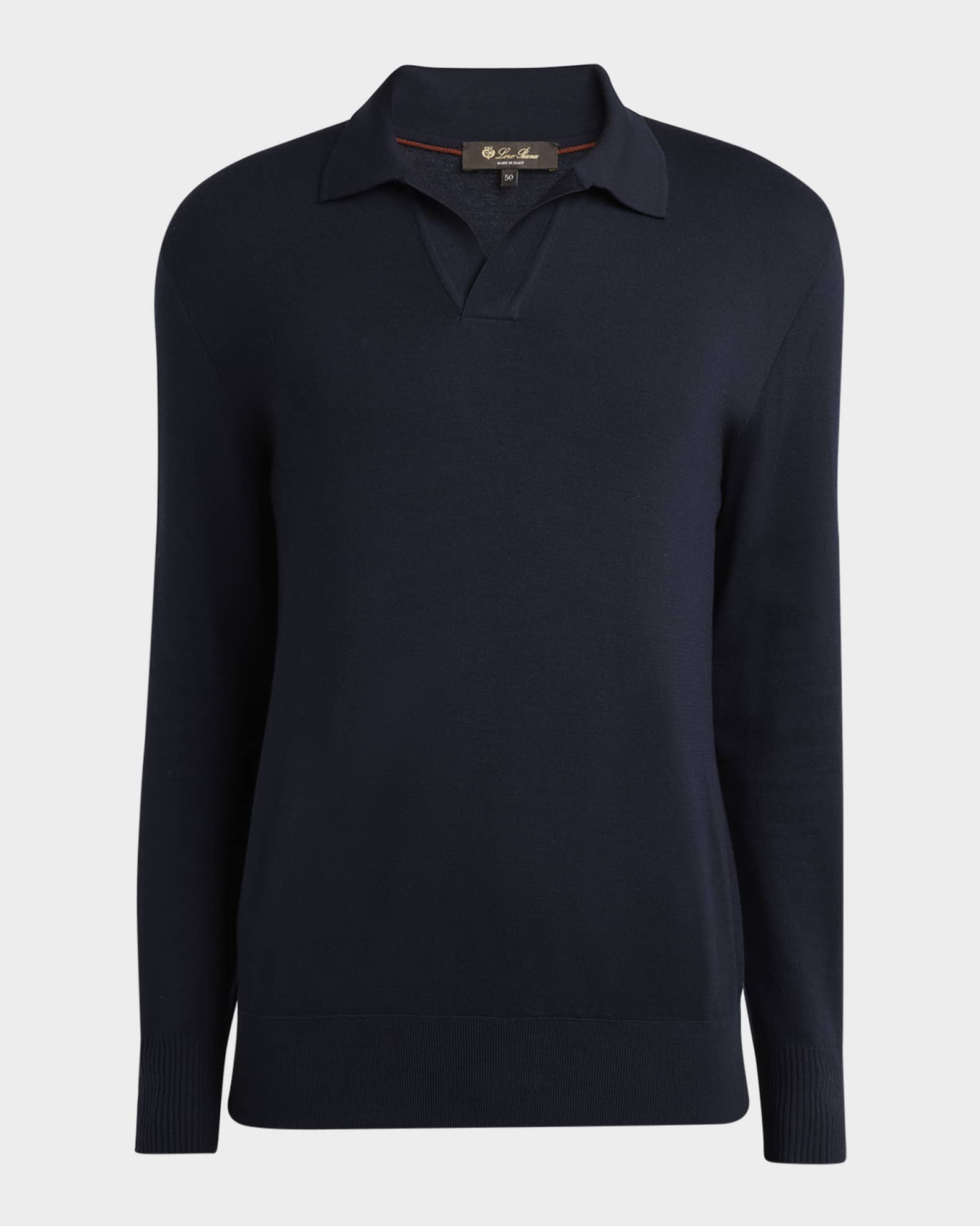 Loro Piana Men's Empire Wish Buttonless Polo Shirt | Neiman Marcus