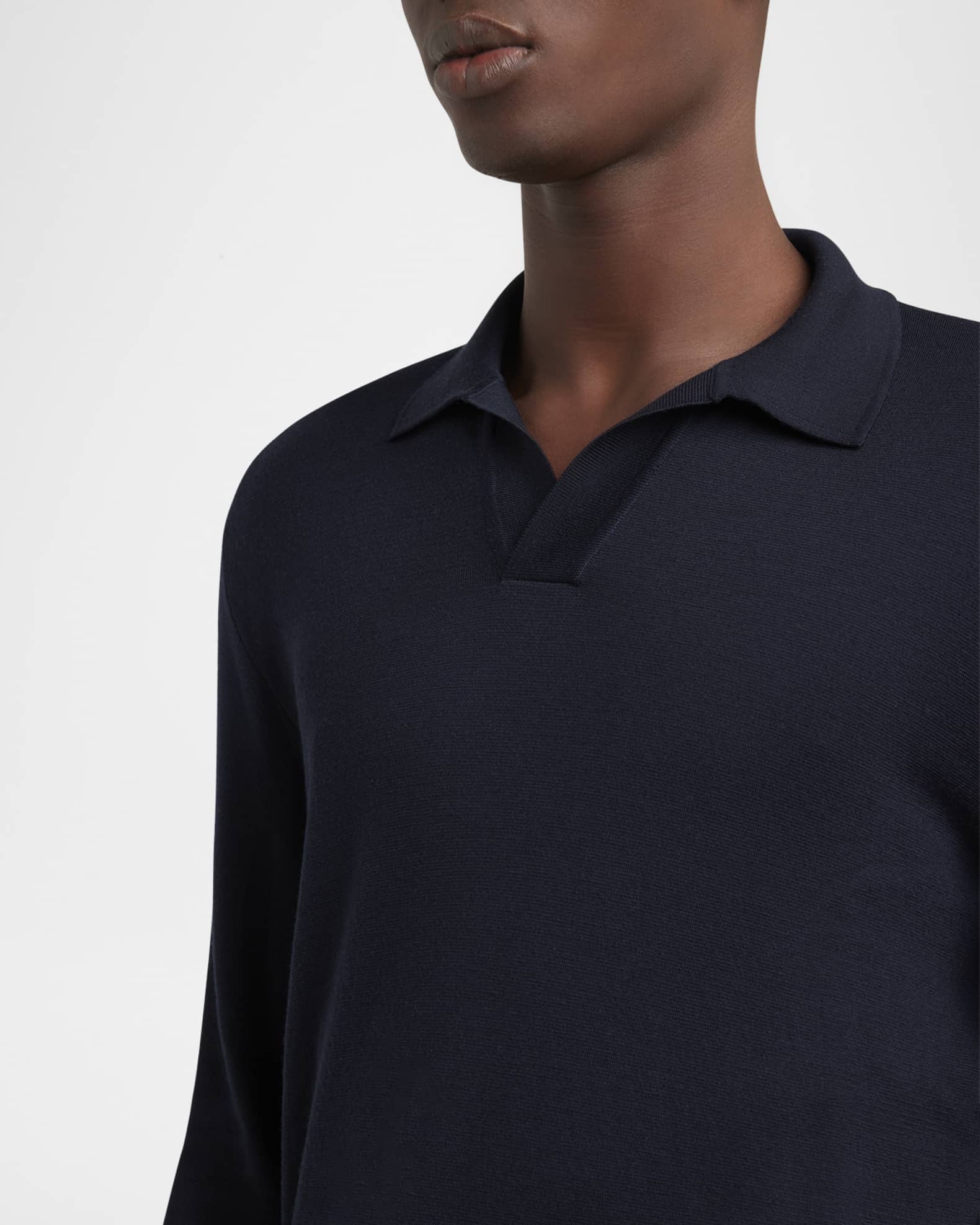 Loro Piana Men's Empire Wish Buttonless Polo Shirt | Neiman Marcus