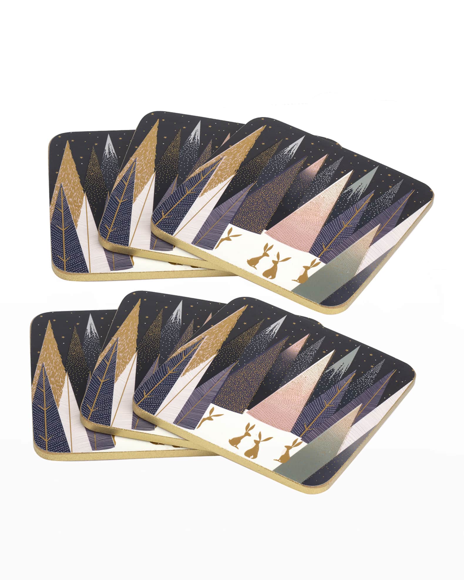 Sara Miller Frosted Pines Coasters, Set of 6 | Neiman Marcus