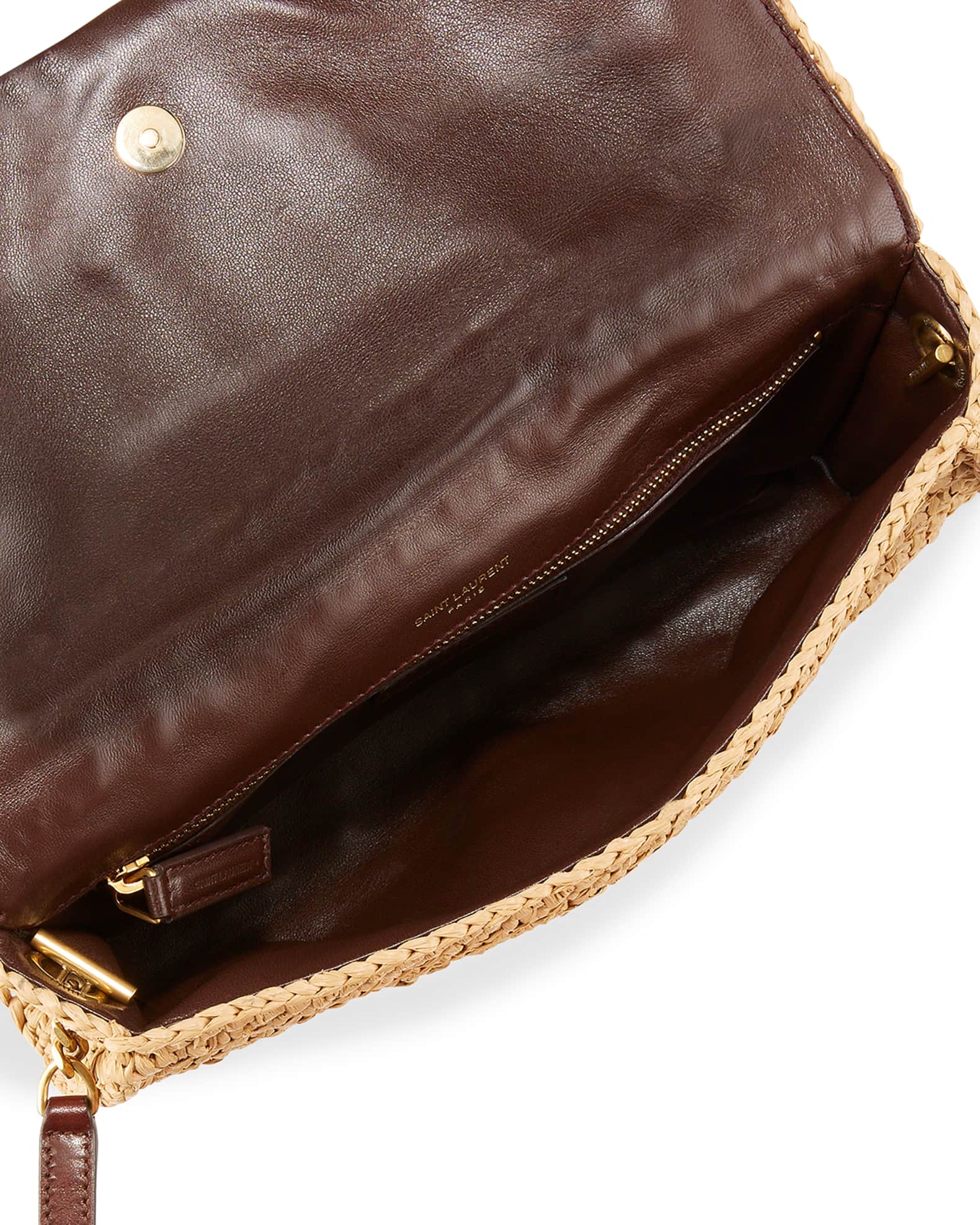 Saint Laurent Kate 99 YSL Raffia Tassel Shoulder Bag | Neiman Marcus