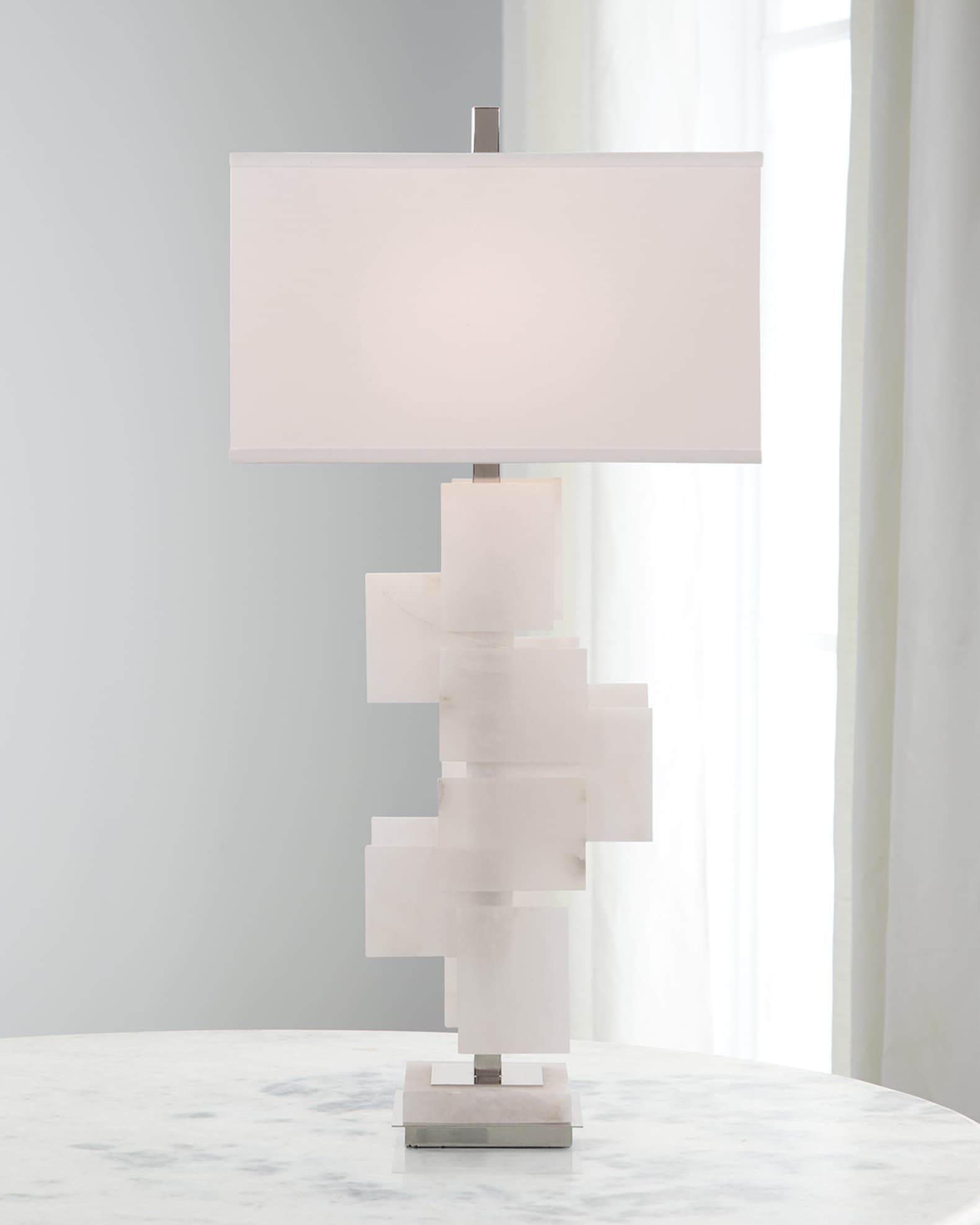 John-Richard Collection Mondrian in White Alabaster Table Lamp | Neiman ...