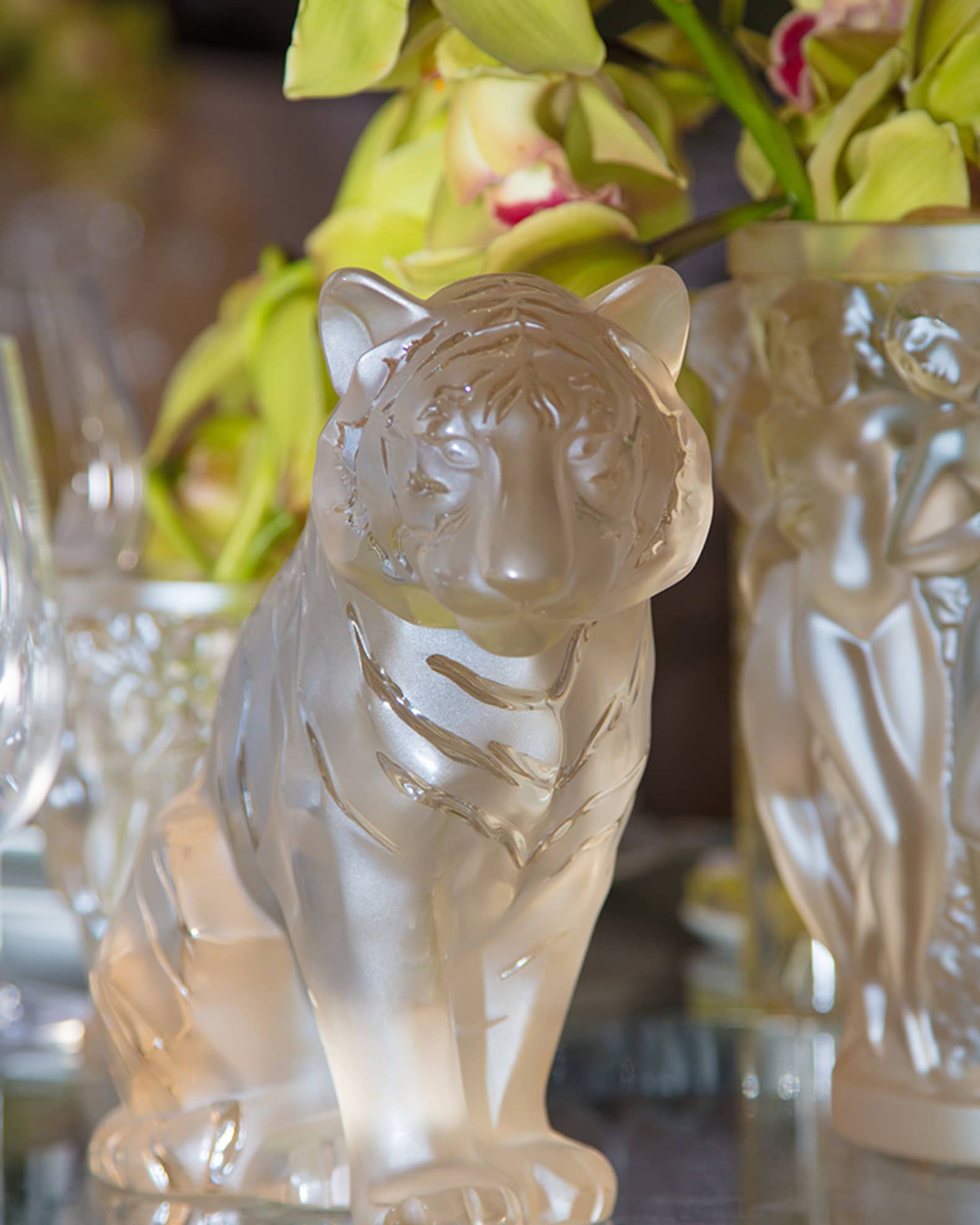 Gold Sitting Tiger Grand Sculpture | Neiman Marcus