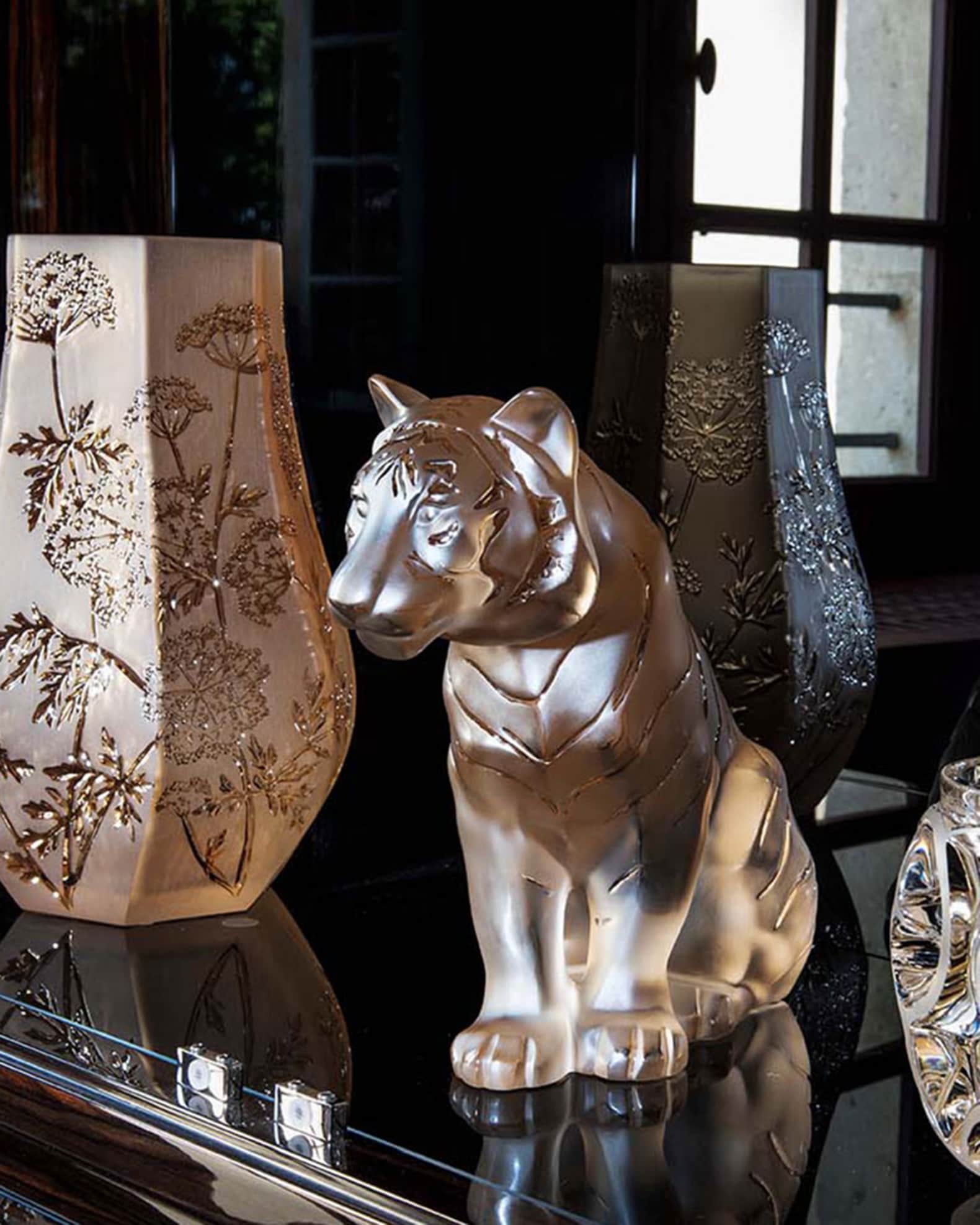 Gold Sitting Tiger Grand Sculpture | Neiman Marcus