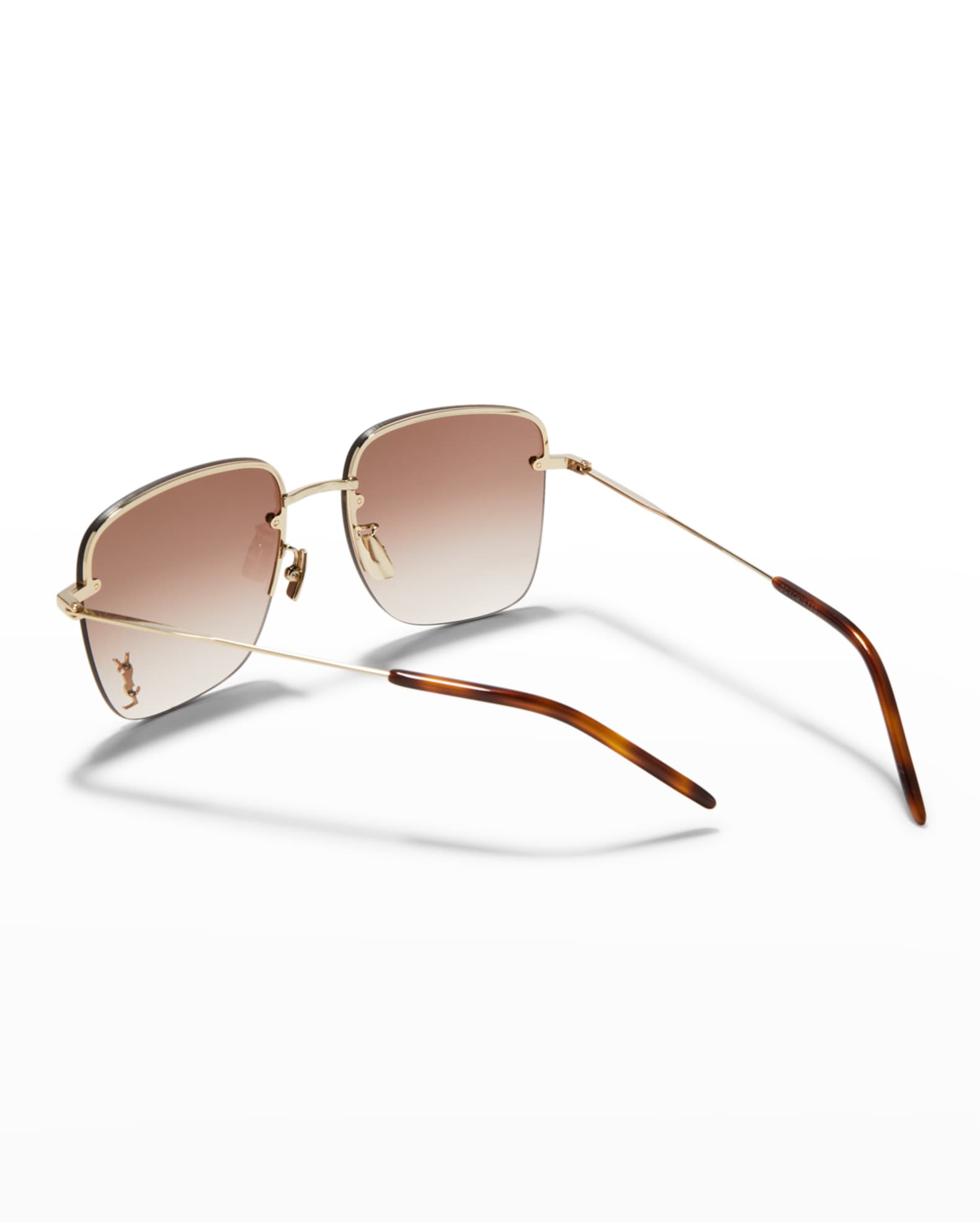 Saint Laurent YSL Rimless Square Metal Sunglasses | Neiman Marcus