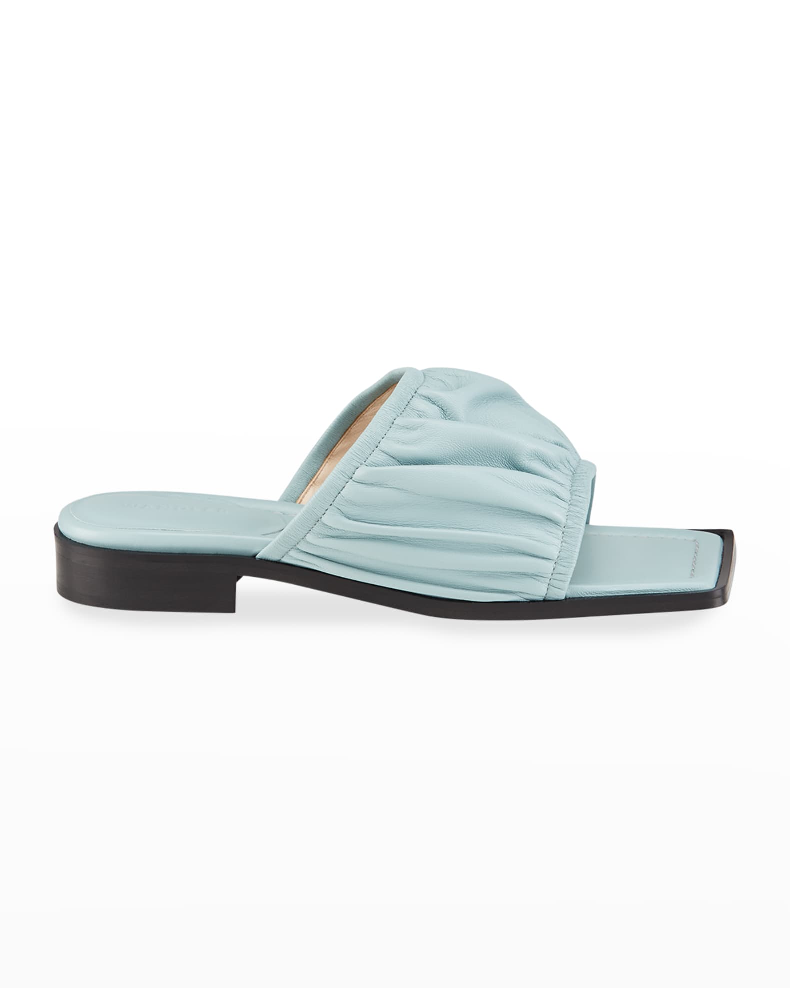 Wandler Mila 25mm Puffy Lambskin Flat Sandals | Neiman Marcus