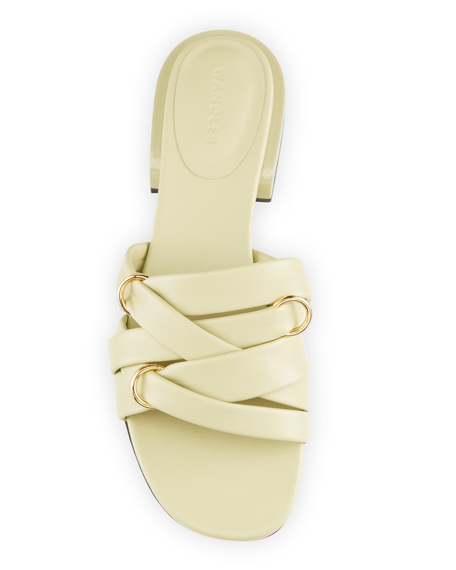 Wandler Lara Strappy Lambskin Slide Flat Sandals | Neiman Marcus