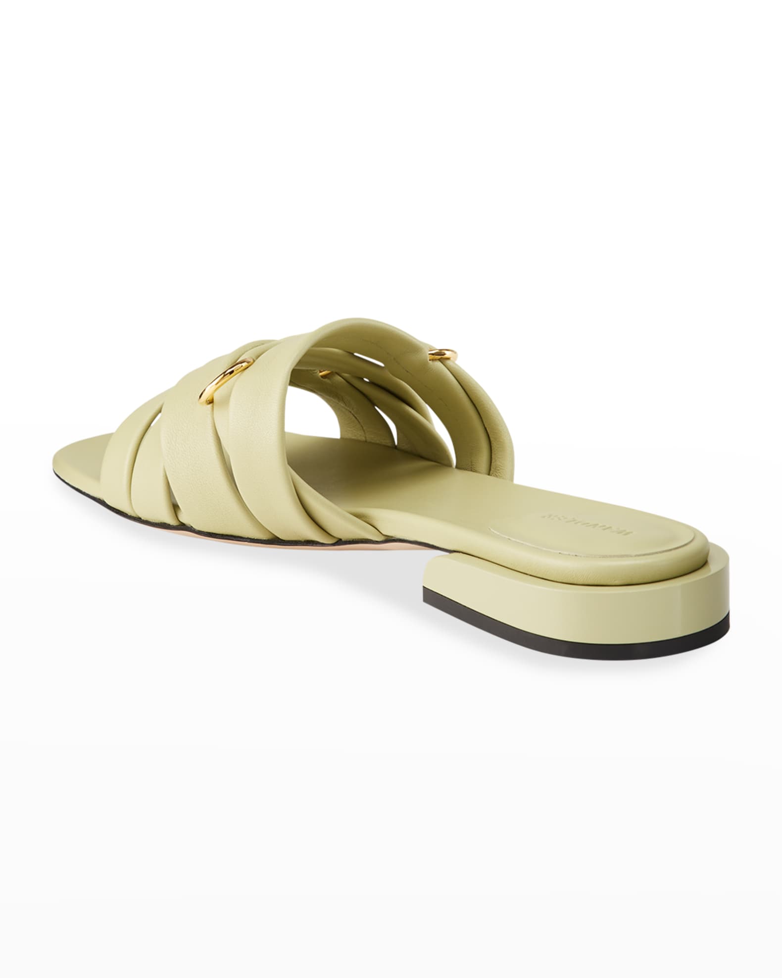 Wandler Lara Strappy Lambskin Slide Flat Sandals | Neiman Marcus