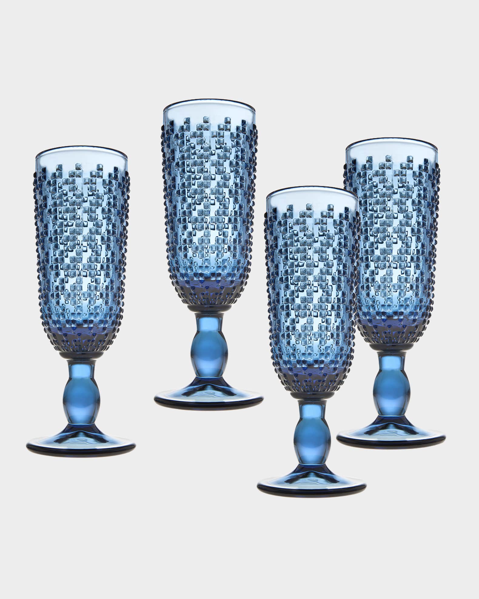 Godinger Alba Blue Champagne Flutes, Set of 4 | Neiman Marcus