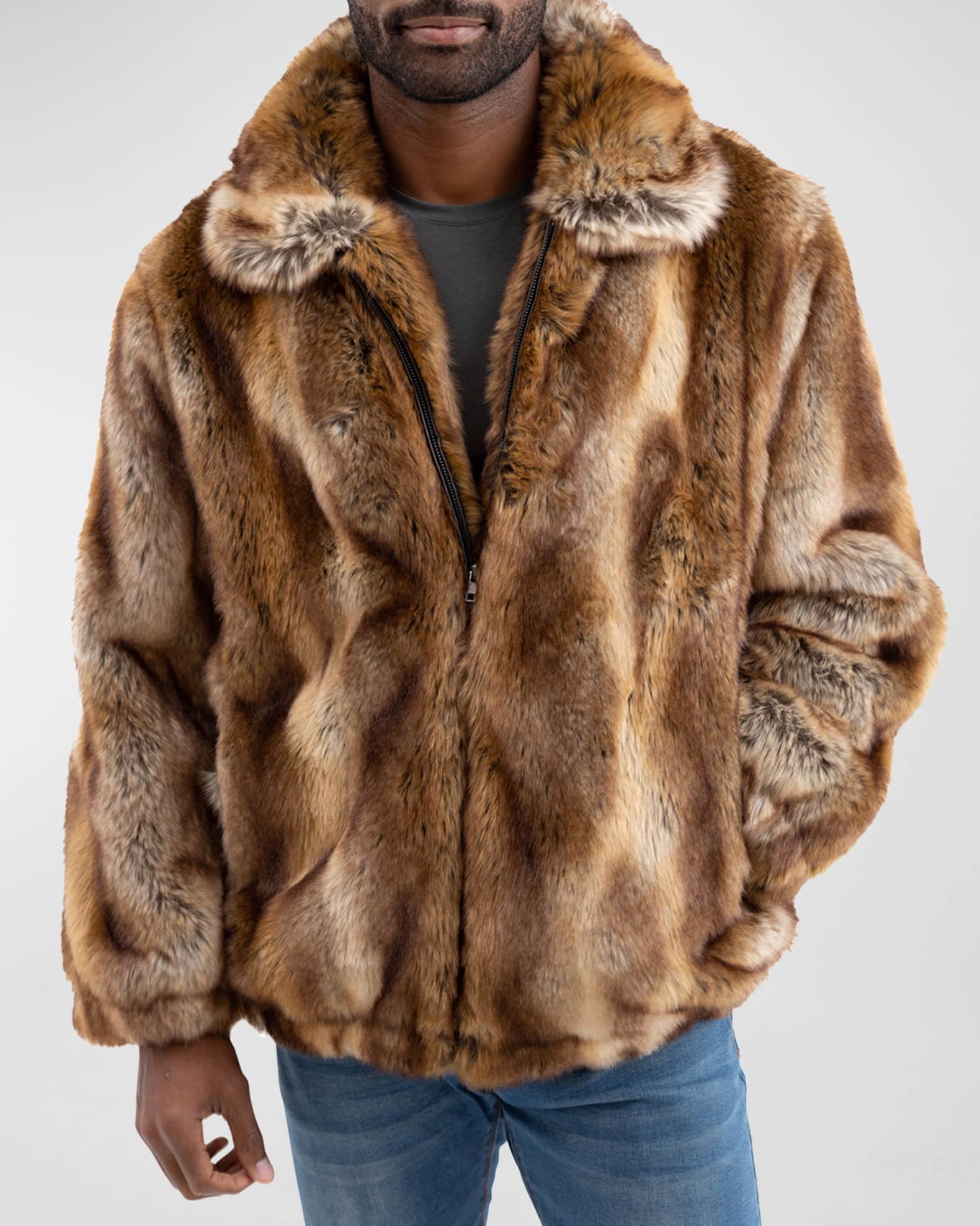Fabulous Furs Men's Faux-Fur Bomber Jacket | Neiman Marcus