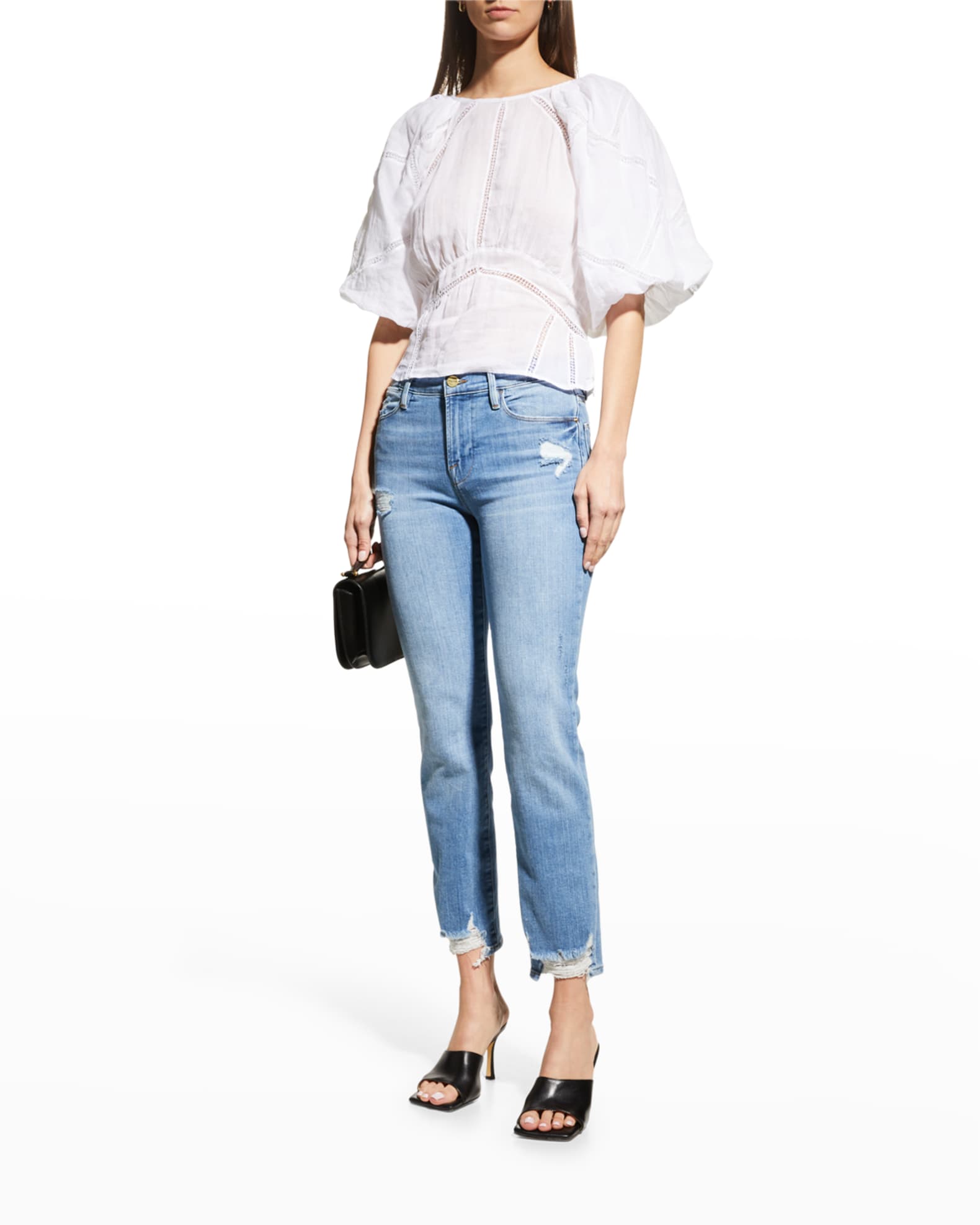 Le High Straight Ankle Jeans | Neiman Marcus