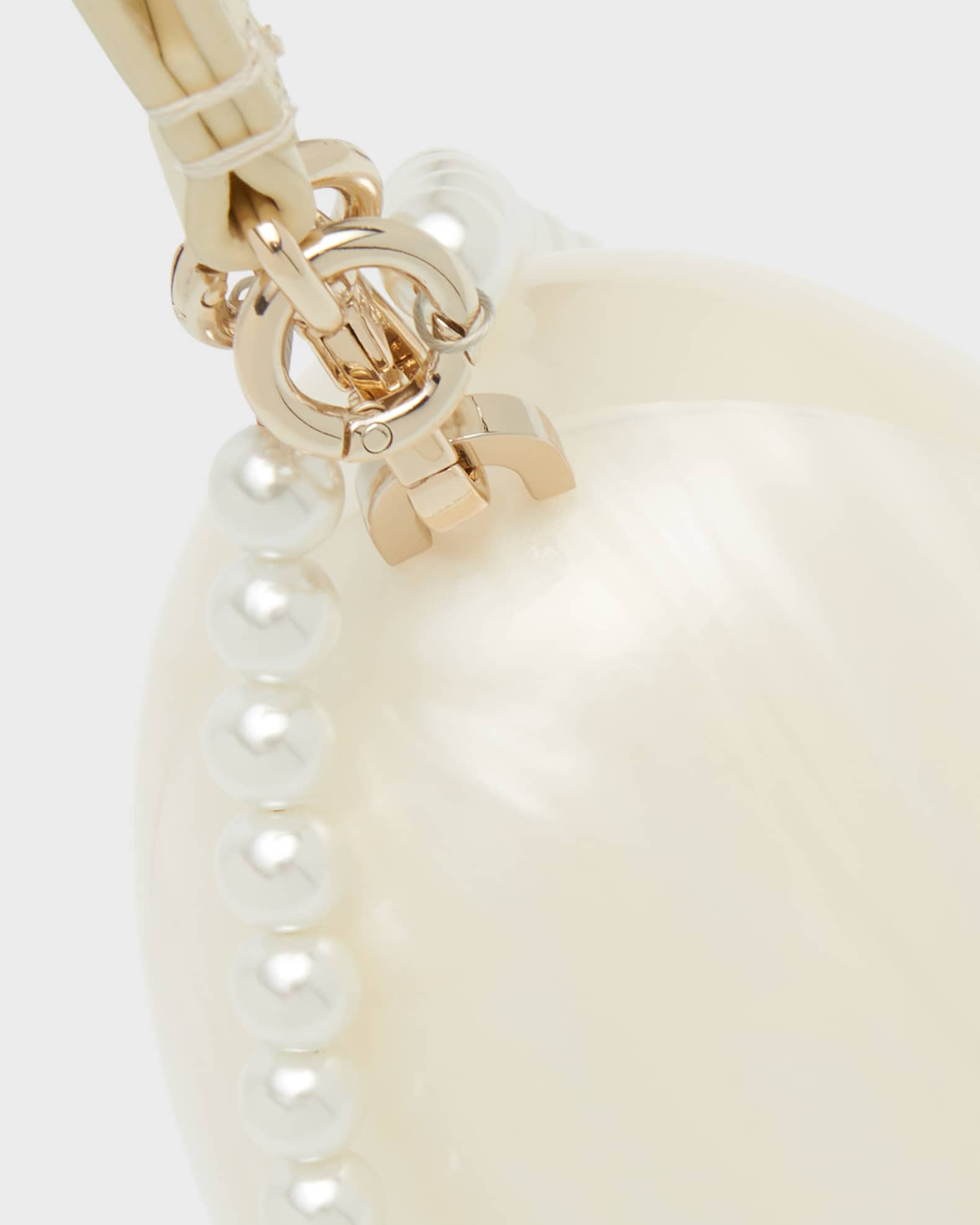Simone Rocha Pearl Egg Acrylic Wristlet Bag | Neiman Marcus