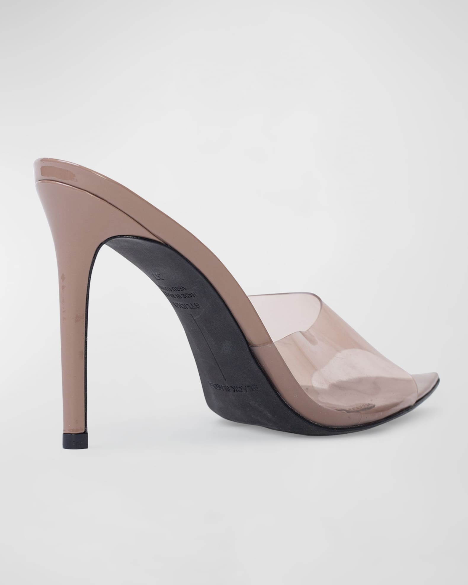 Black Suede Studio Bella Stiletto Slide High-Heel Sandals | Neiman Marcus