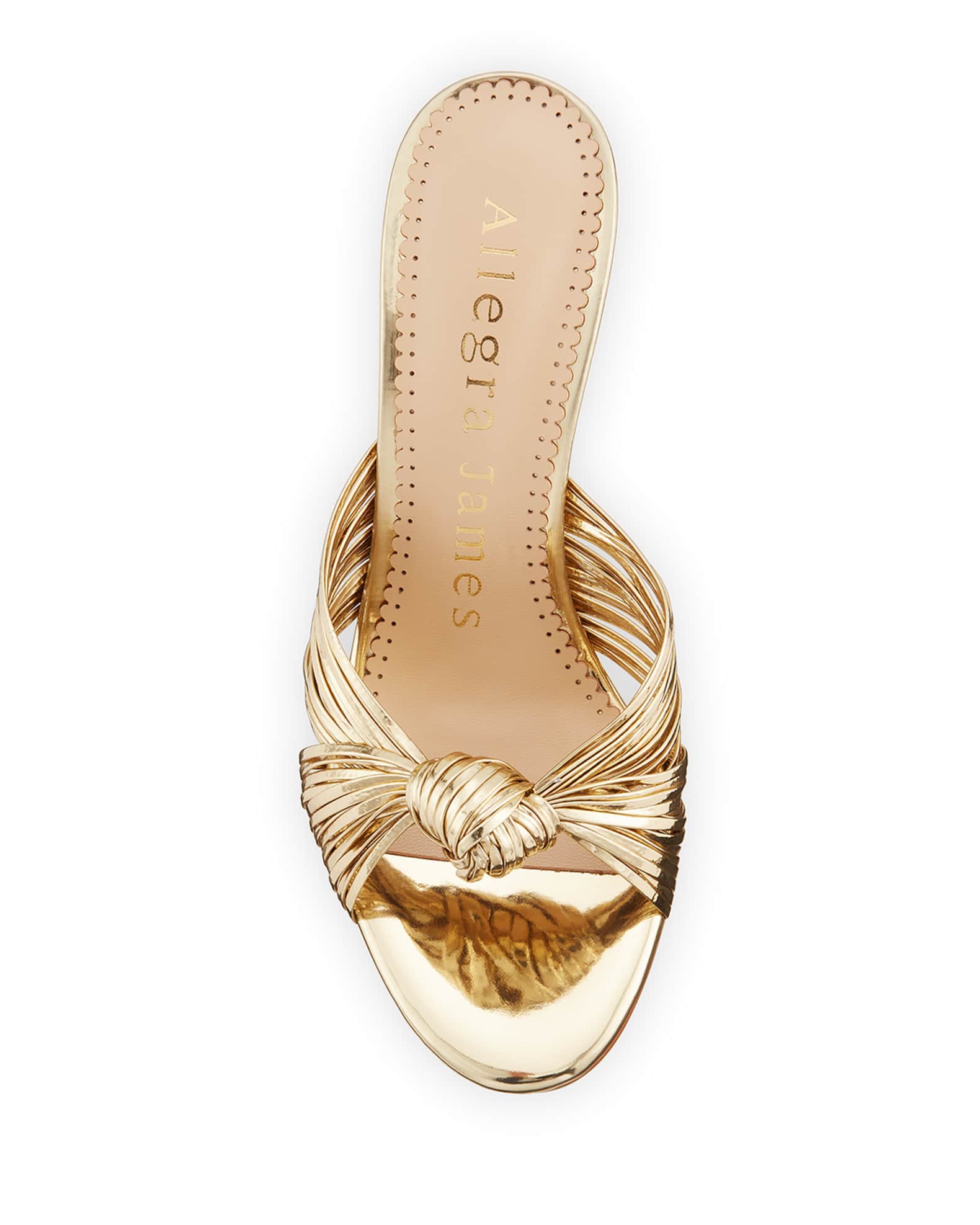 Allegra James Marly Metallic Knot Mule Sandals | Neiman Marcus