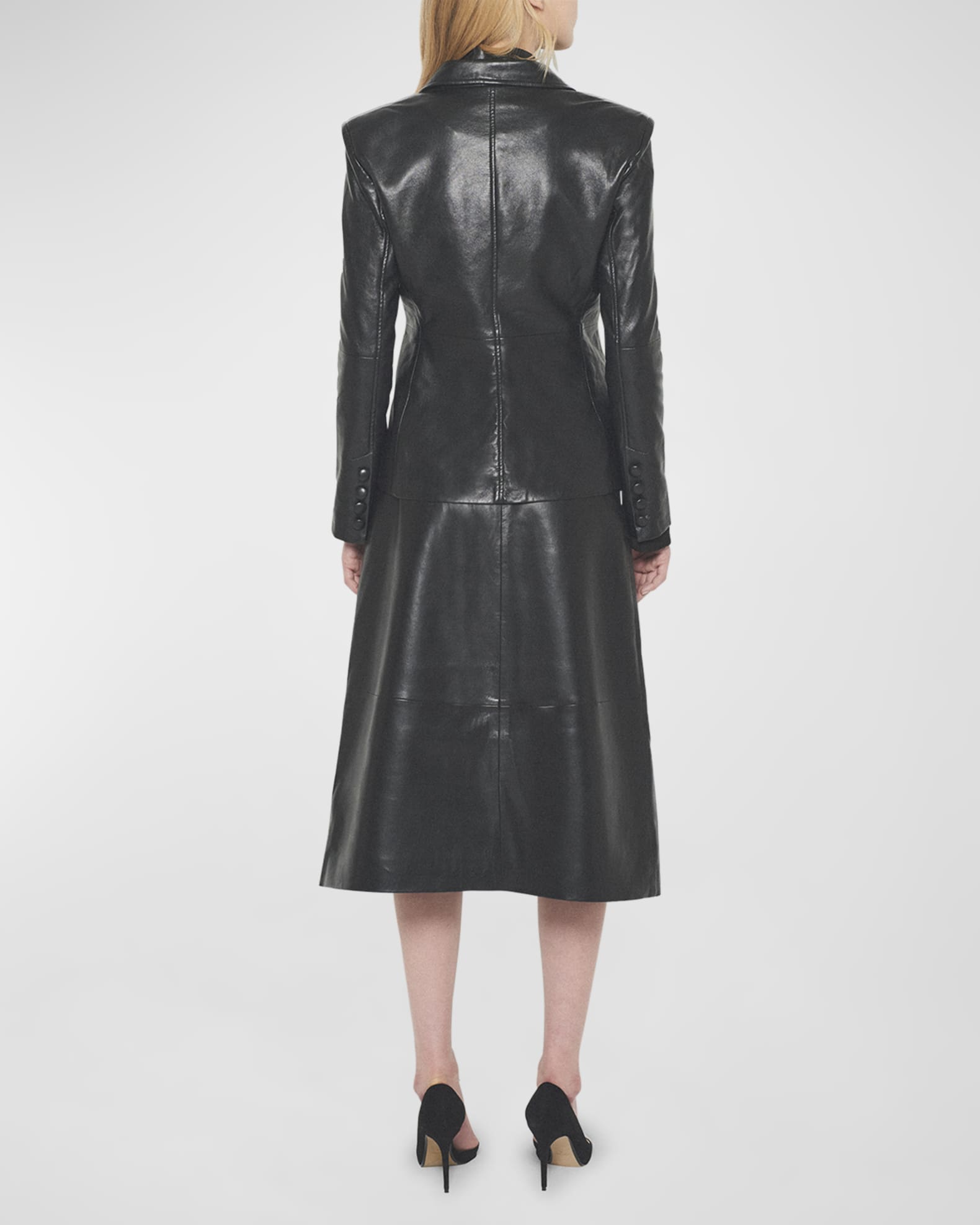 AS by DF Denise Tailored Recycled Leather Blazer | Neiman Marcus