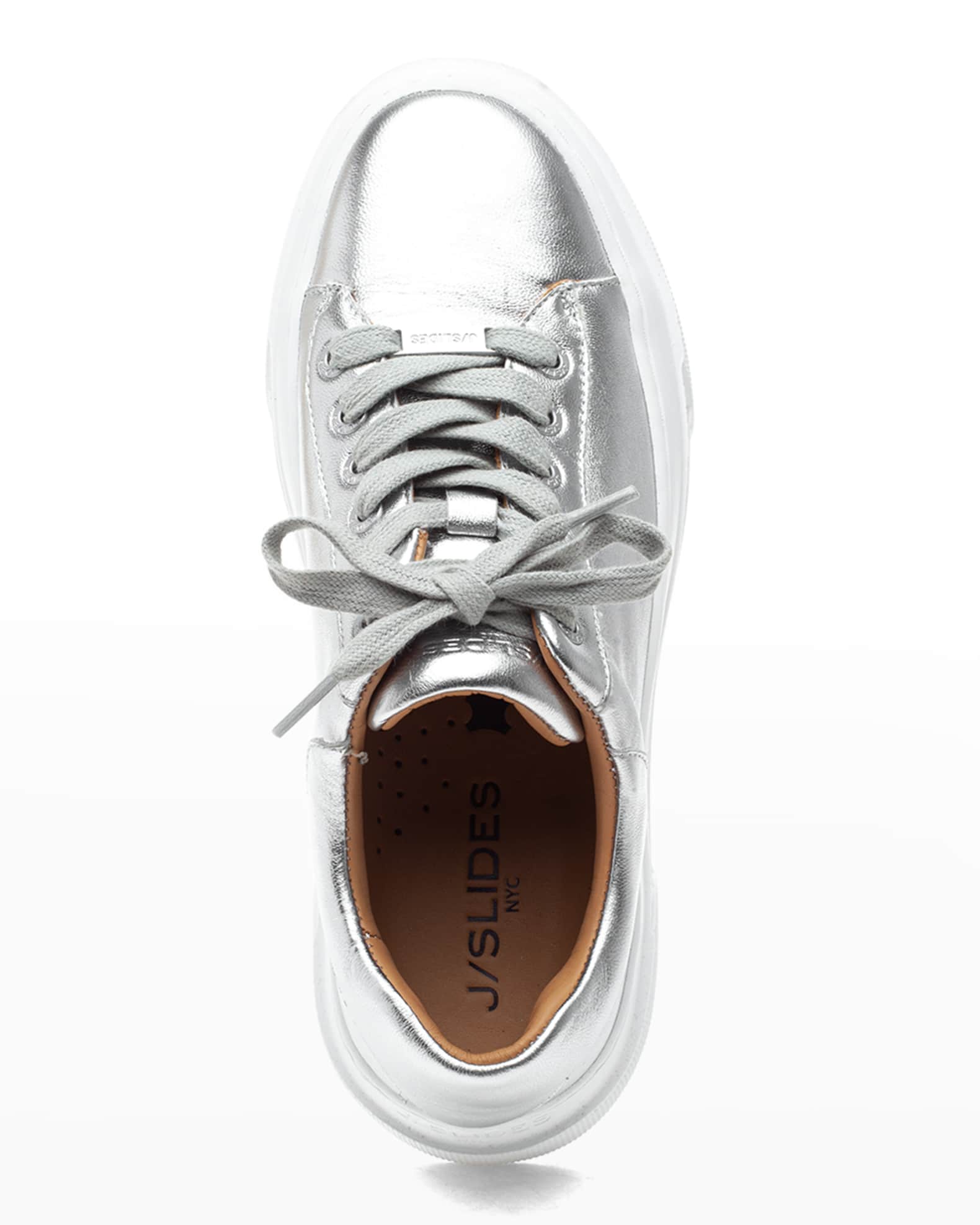 JSlides Amanda Low-Top Leather Platform Sneakers | Neiman Marcus