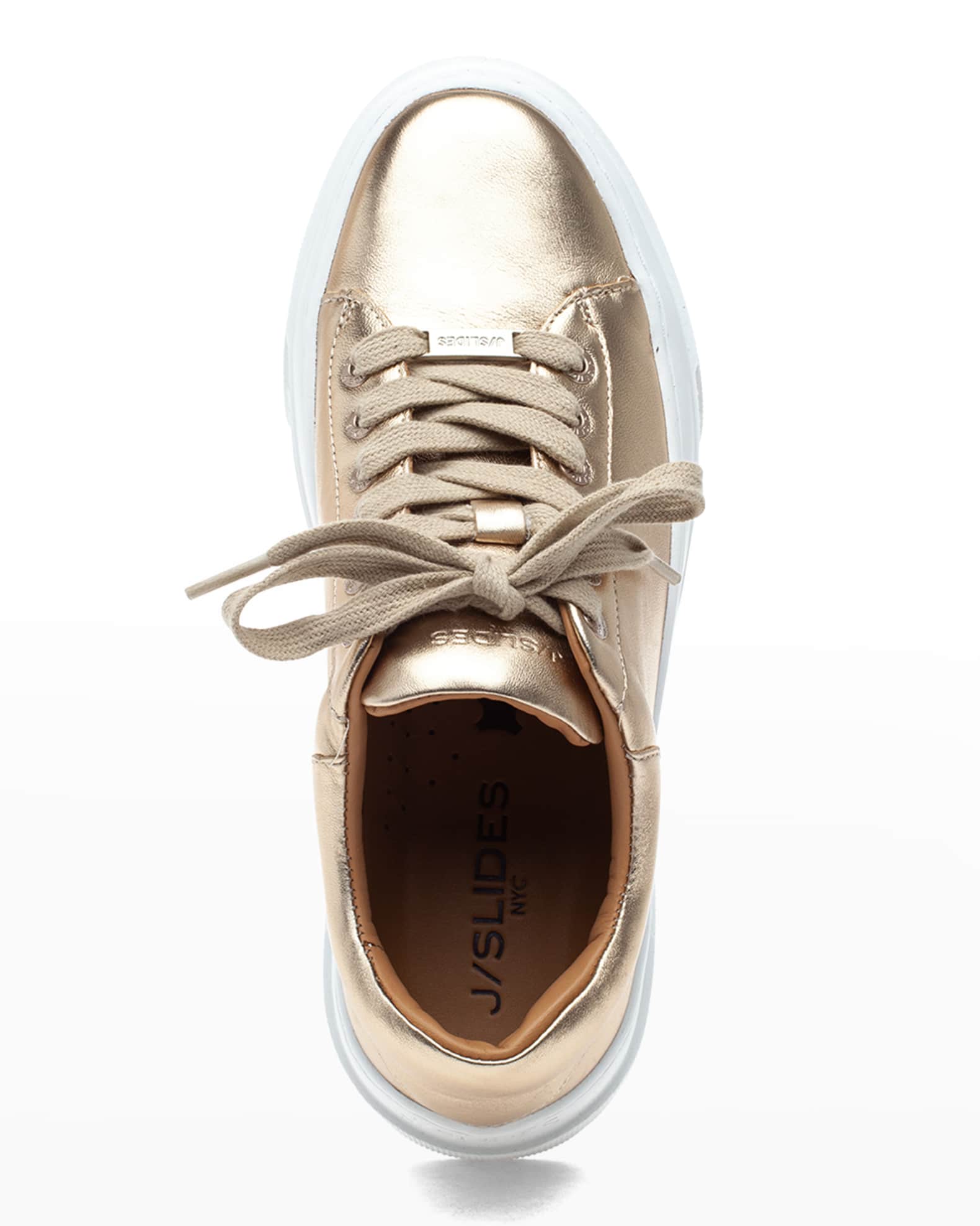 JSlides Amanda Low-Top Leather Platform Sneakers | Neiman Marcus