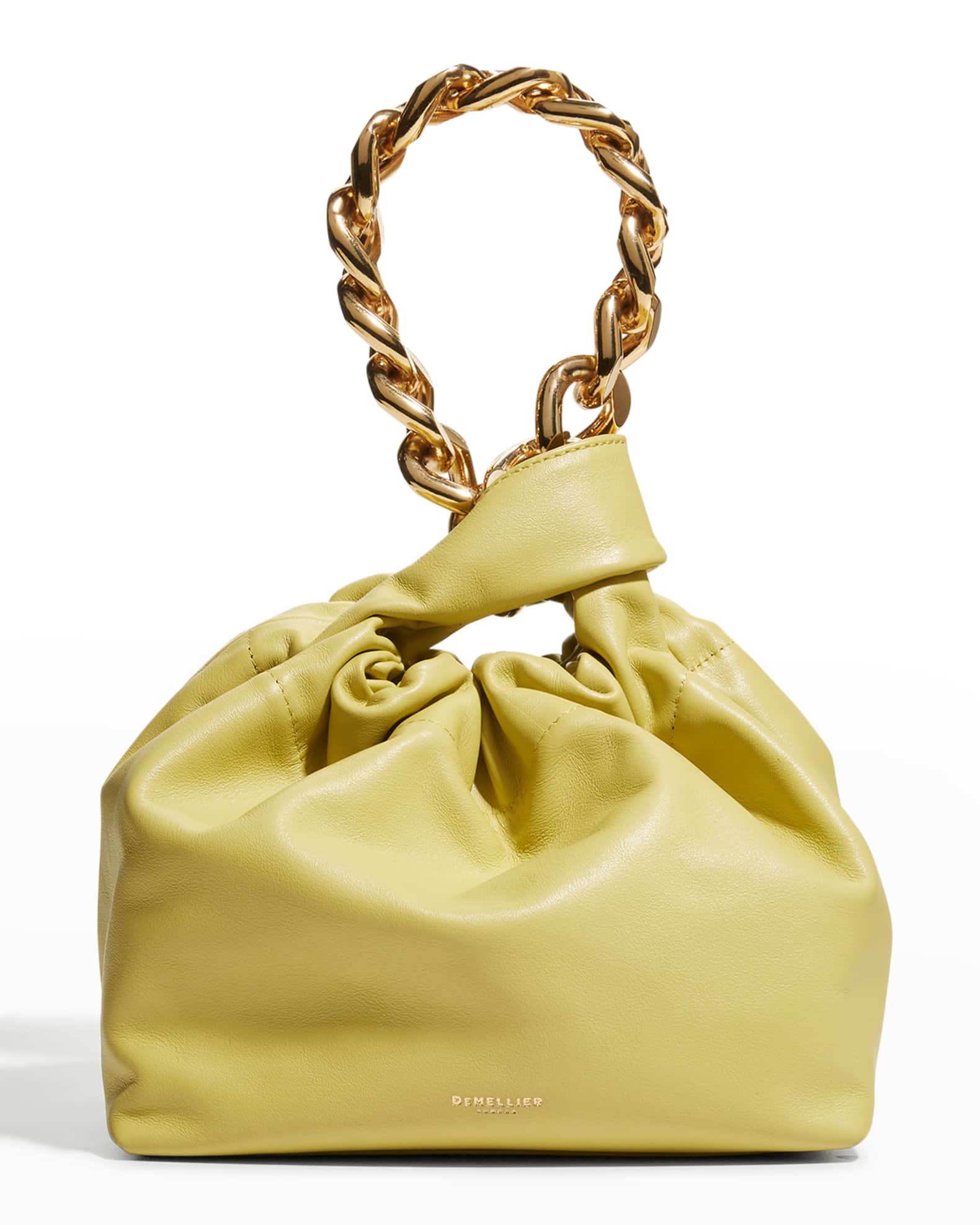 DeMellier Santa Monica Leather Top-Handle Bag w/ Chain | Neiman Marcus