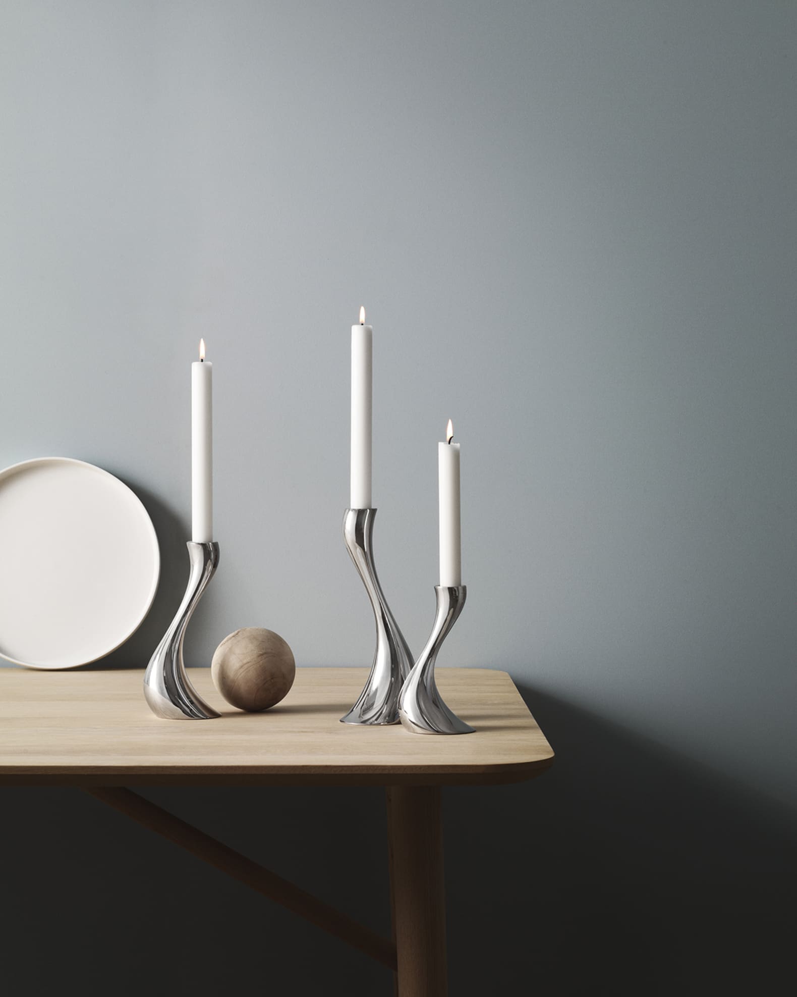 Georg Jensen Cobra Medium Candle Holders, Set of 2 | Neiman Marcus