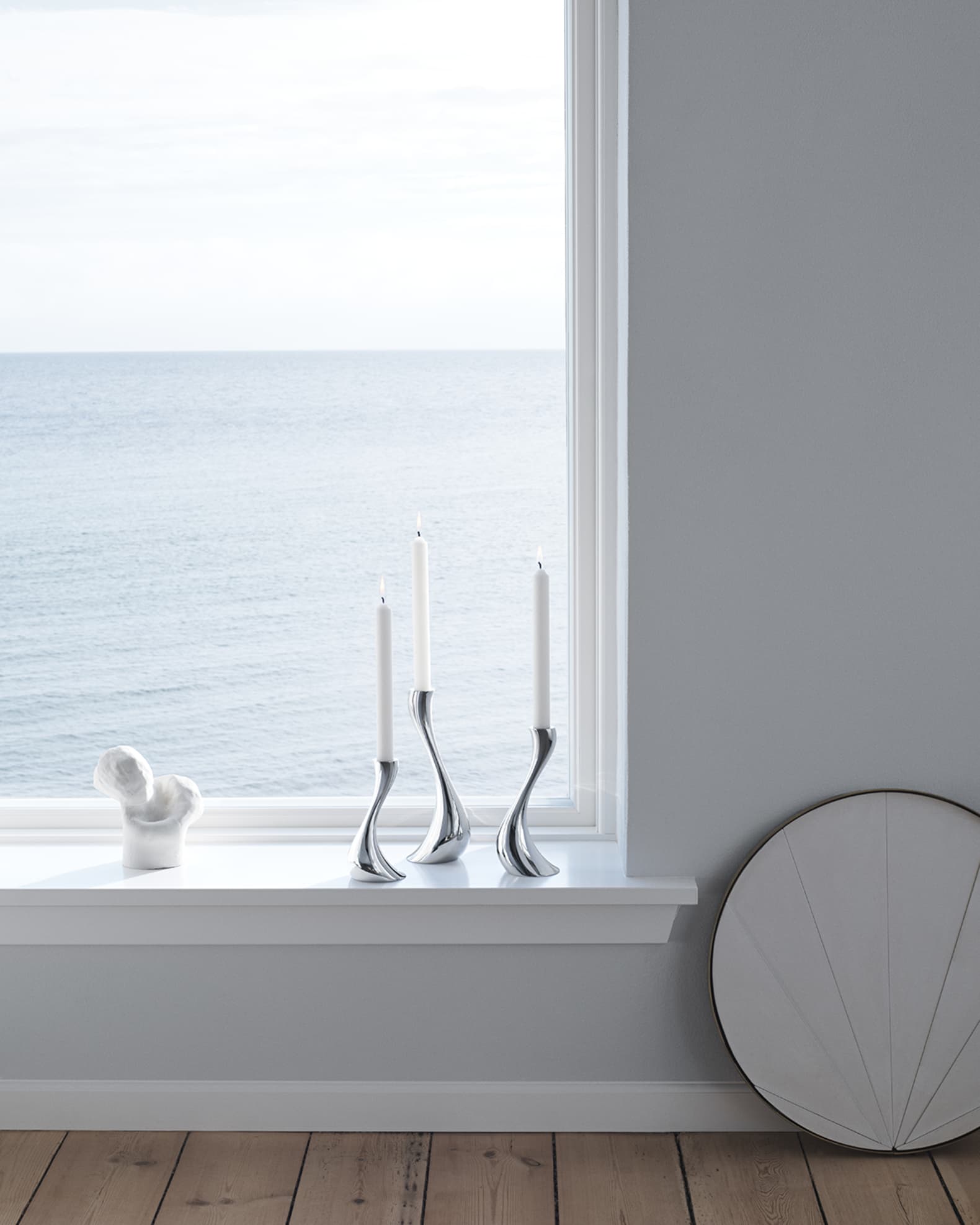 Georg Jensen Cobra Medium Candle Holders, Set of 2 | Neiman Marcus