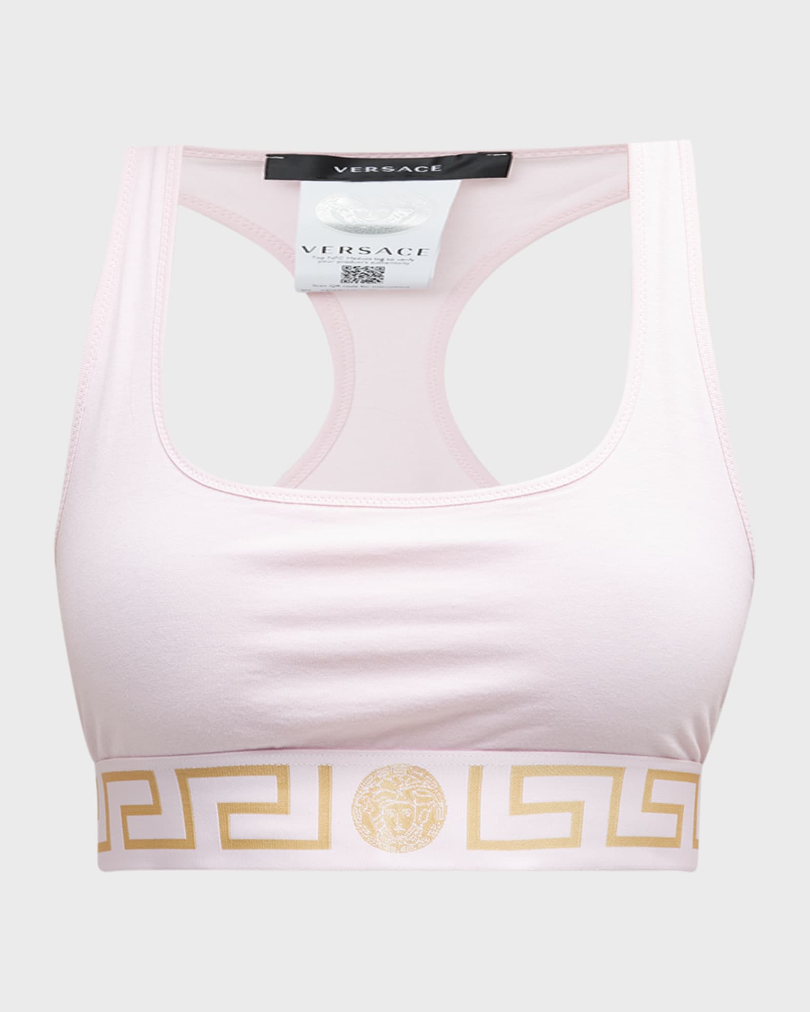 Versace Greca Border Racerback Sports Bra | Neiman Marcus