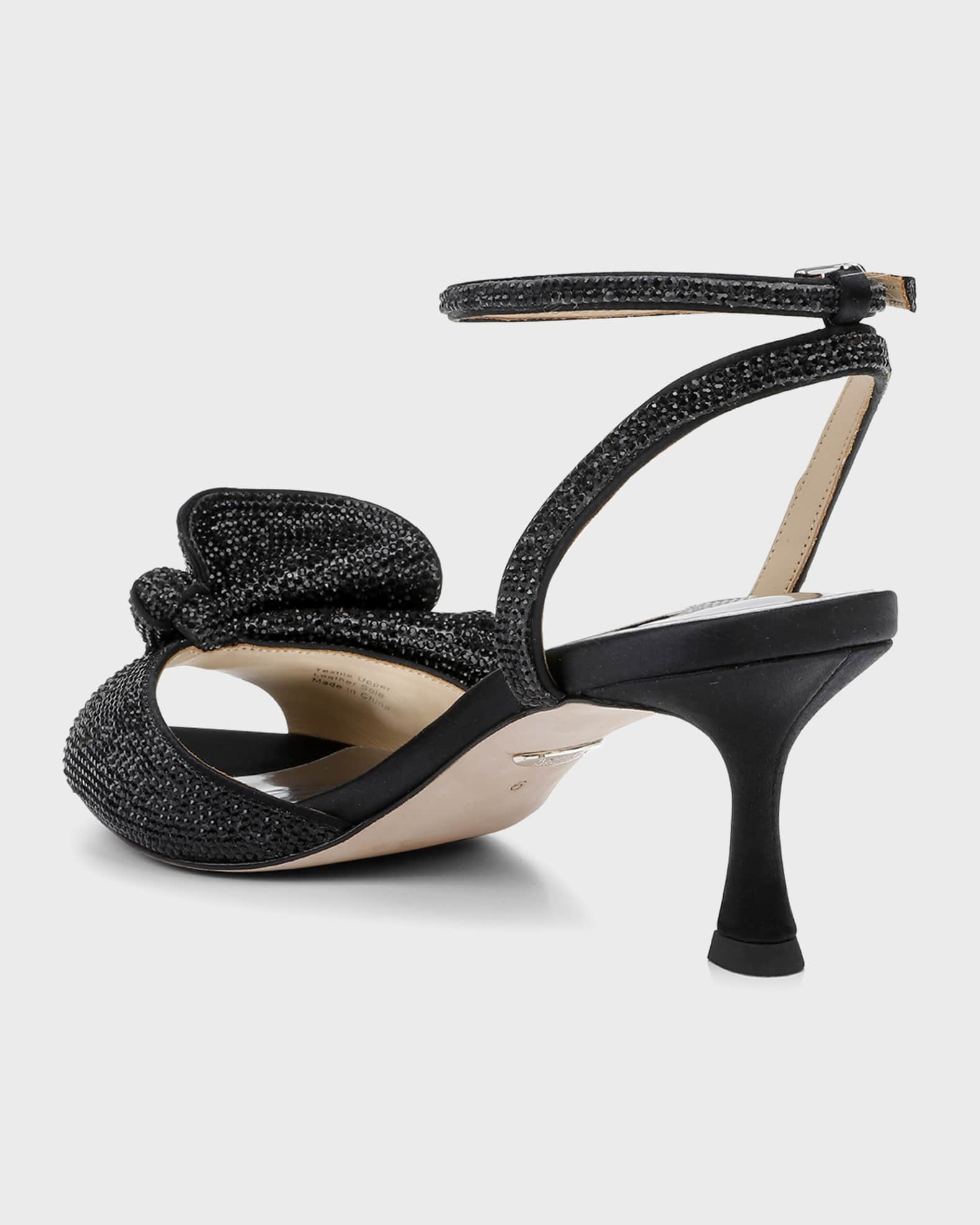 Badgley Mischka Remi Strass Ruffle Stiletto Sandals | Neiman Marcus