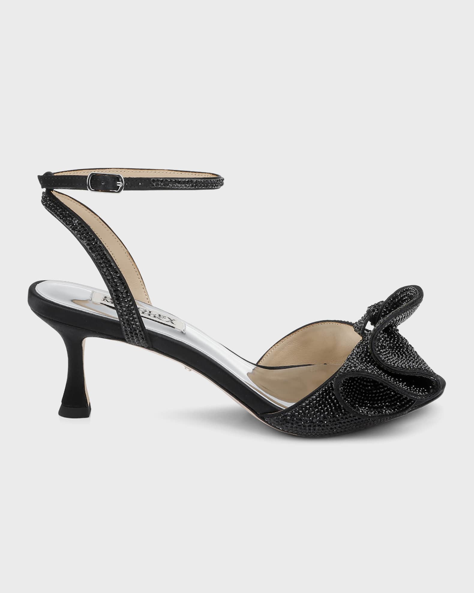 Badgley Mischka Remi Strass Ruffle Stiletto Sandals | Neiman Marcus