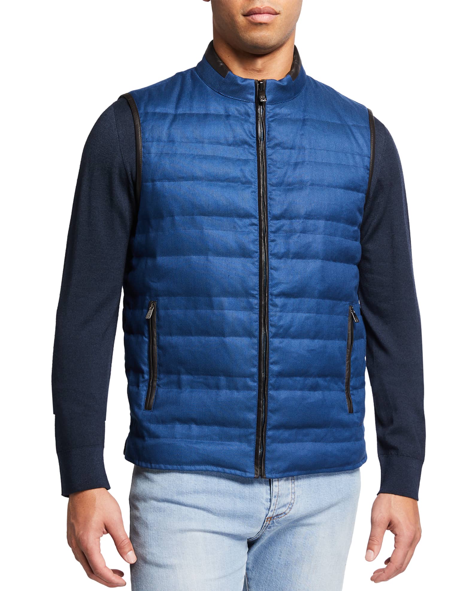 Corneliani Men's Reversible Quilted Down Vest | Neiman Marcus