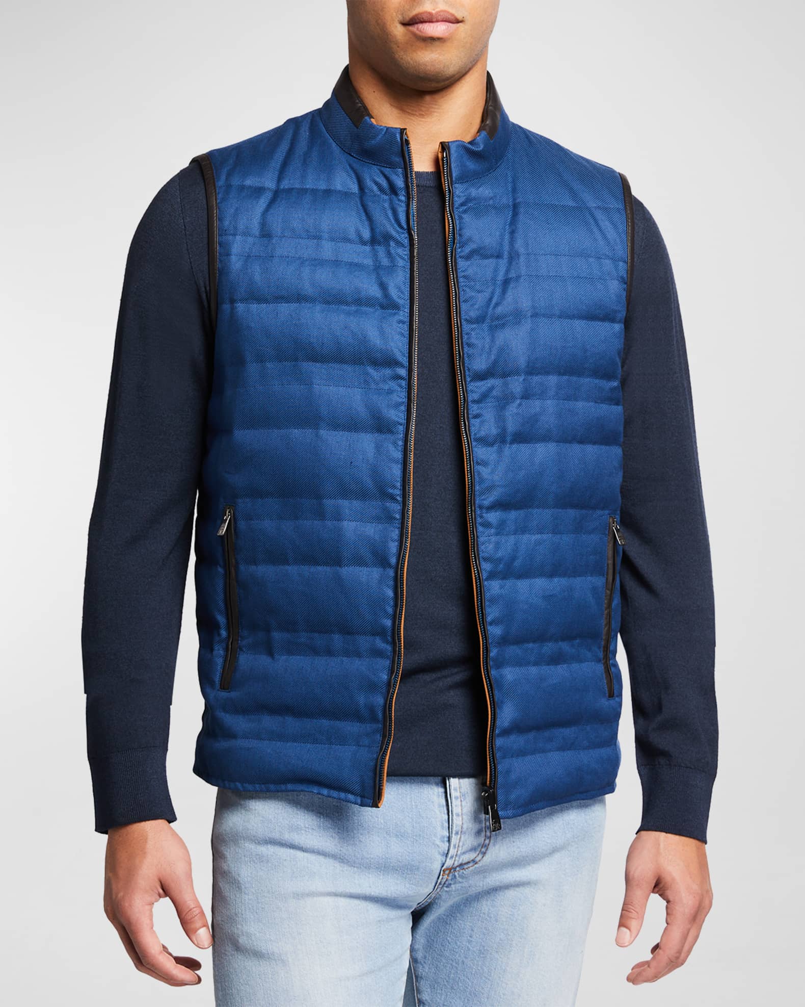 Corneliani Men's Reversible Quilted Down Vest | Neiman Marcus