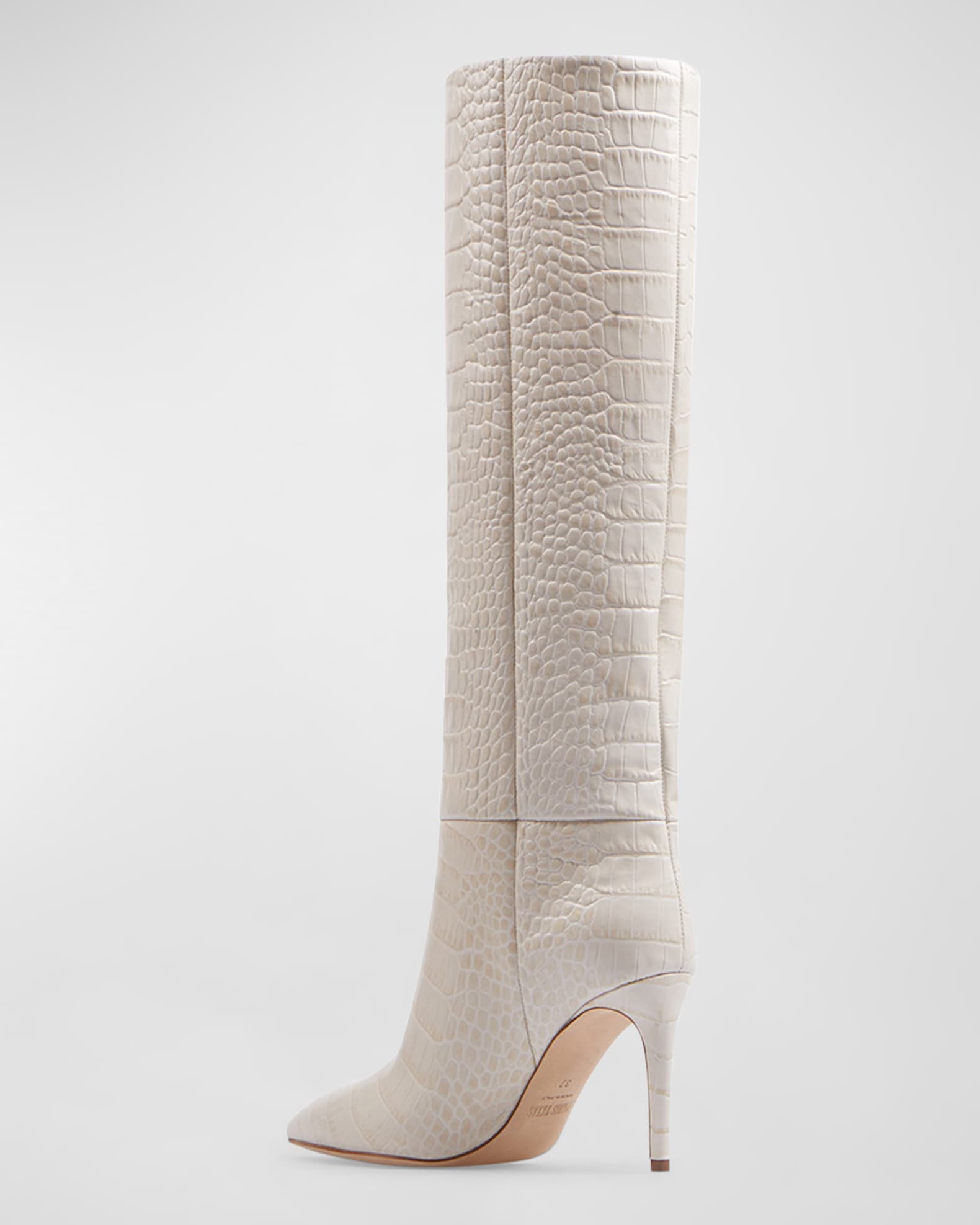Paris Texas 85mm Mock-Croc Stiletto Knee Boots | Neiman Marcus