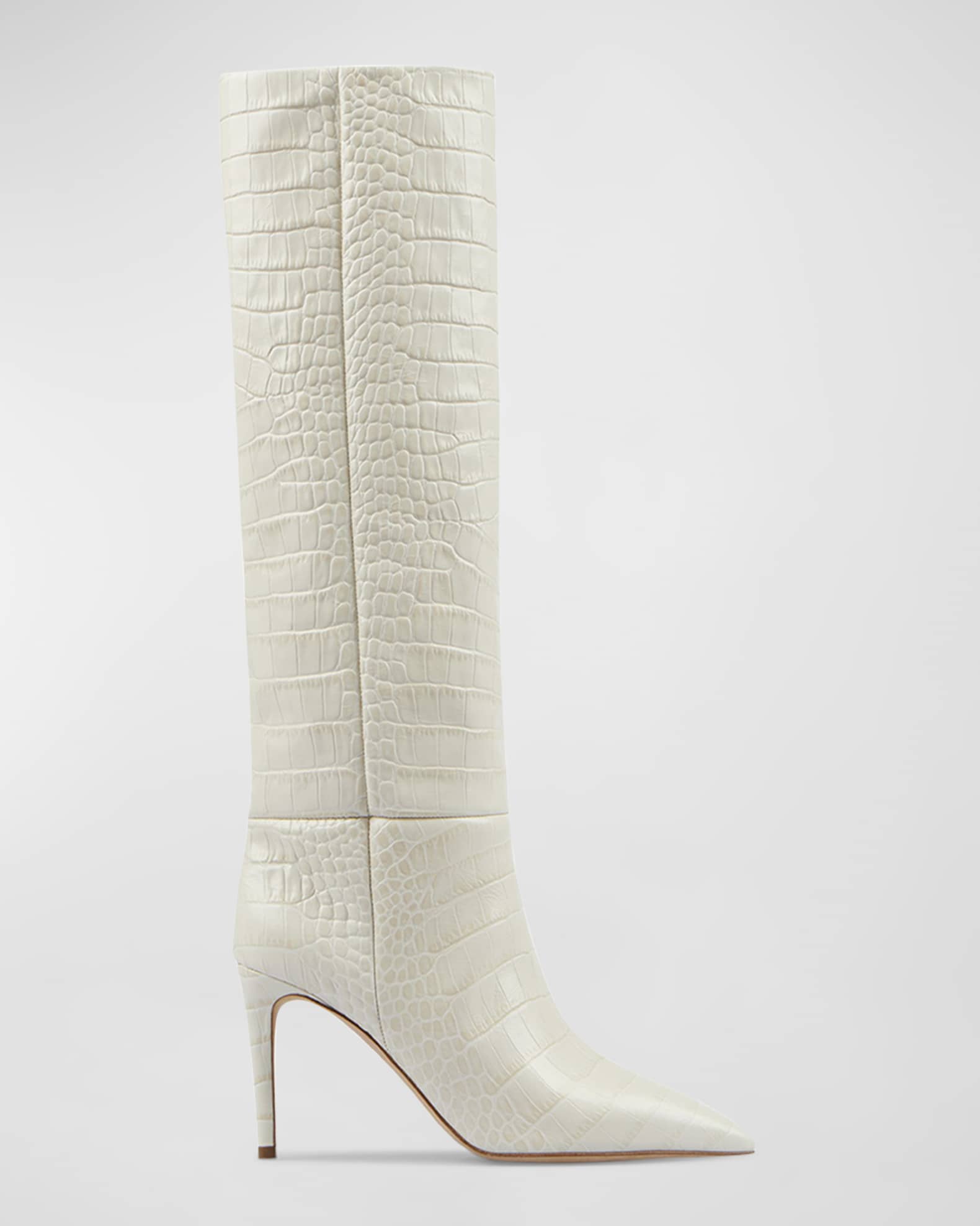 Paris Texas 85mm Mock-Croc Stiletto Knee Boots | Neiman Marcus