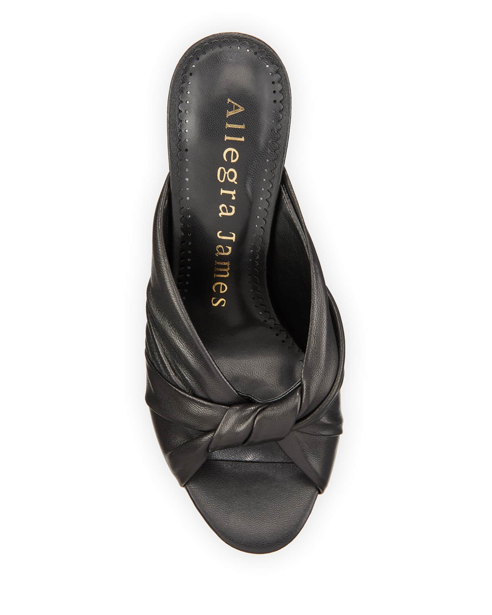 Allegra James Twisted Leather Slide Mule High-Heel Sandals | Neiman Marcus