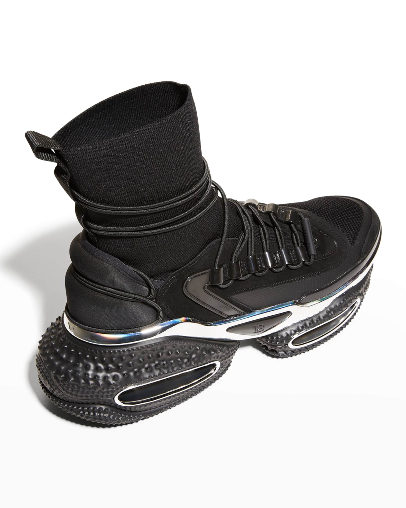 Balmain Men's B Bold Spike Sock Chunky Runner Sneakers | Neiman Marcus
