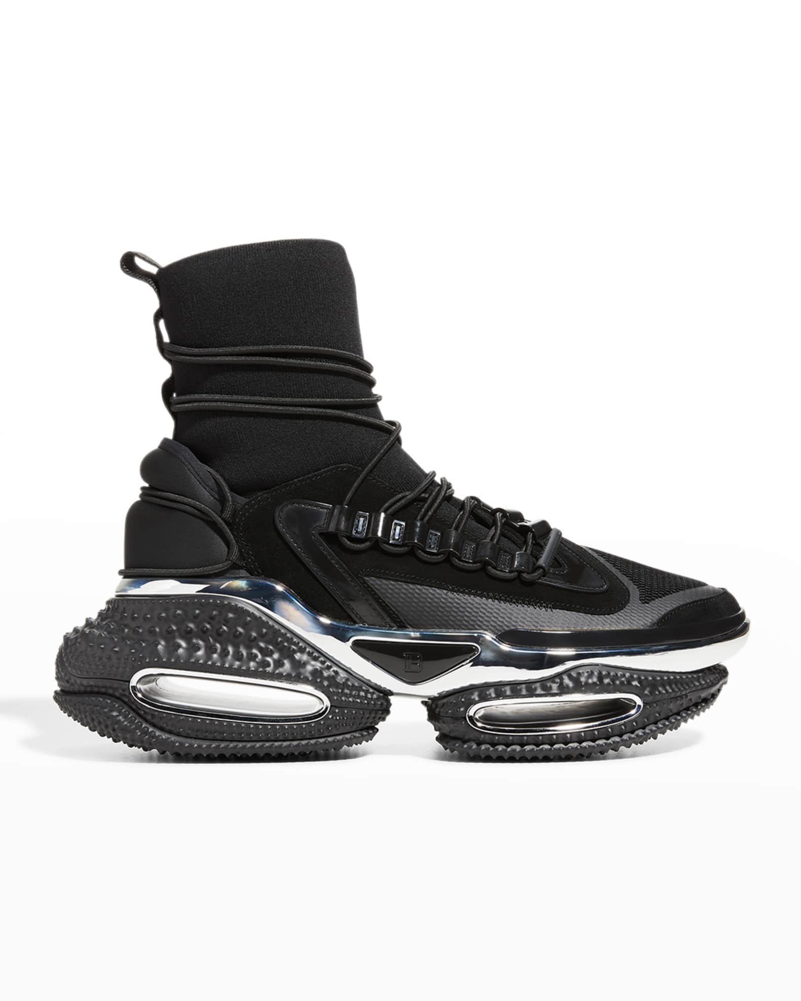 Balmain Men's B Bold Spike Sock Chunky Runner Sneakers | Neiman Marcus