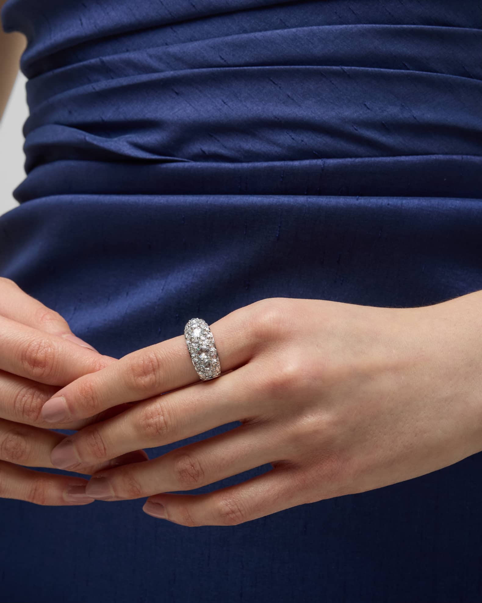 64 Facets Eclat 18K White Gold Cluster Diamond Ring, Size 7, 2.28tcw ...