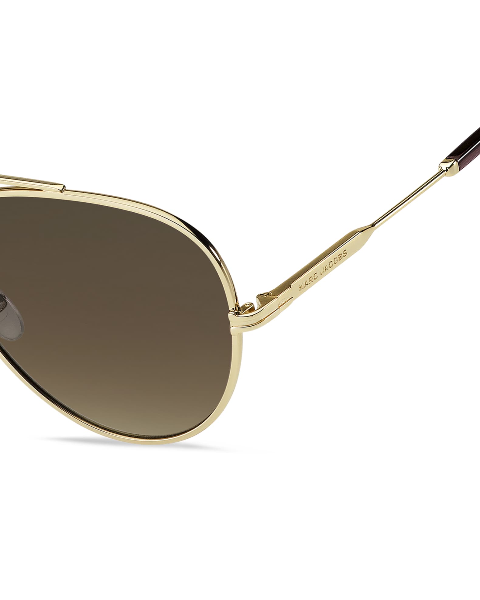 Marc Jacobs Metal Aviator Sunglasses, Gold/Brown | Neiman Marcus