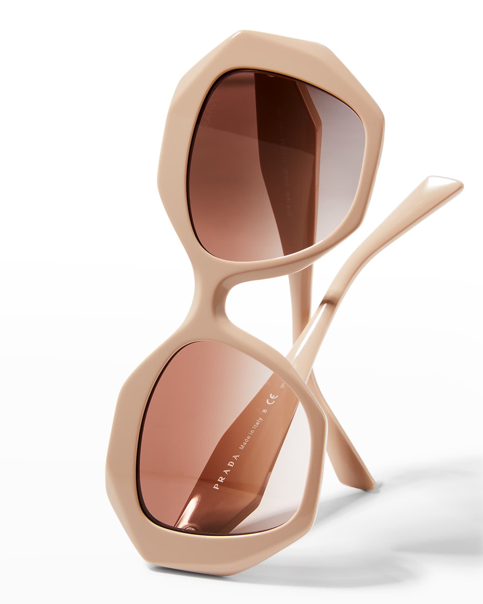Prada Geometric Acetate Sunglasses | Neiman Marcus