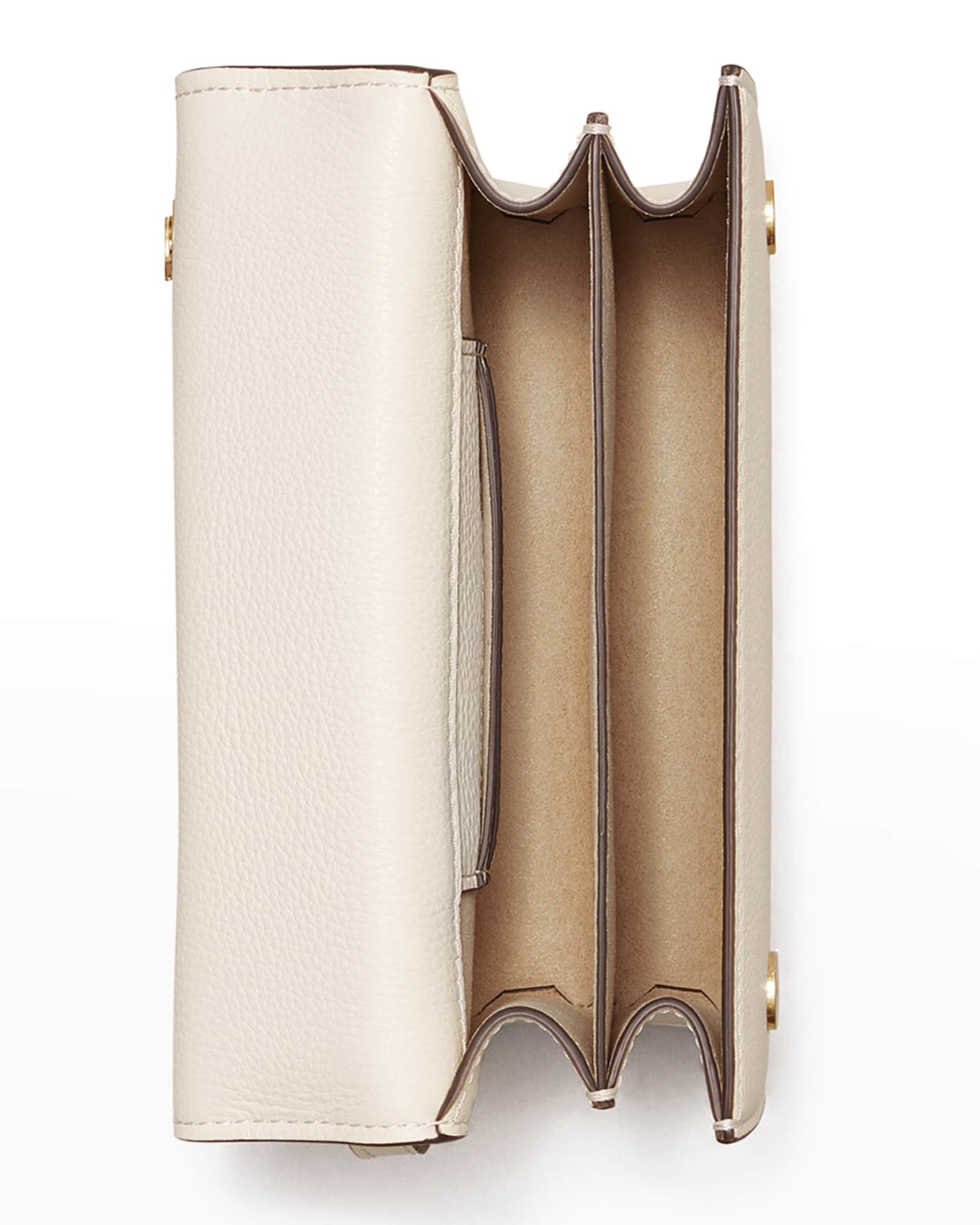 Tory Burch Miller Mini Leather Shoulder Bag, White | Neiman Marcus