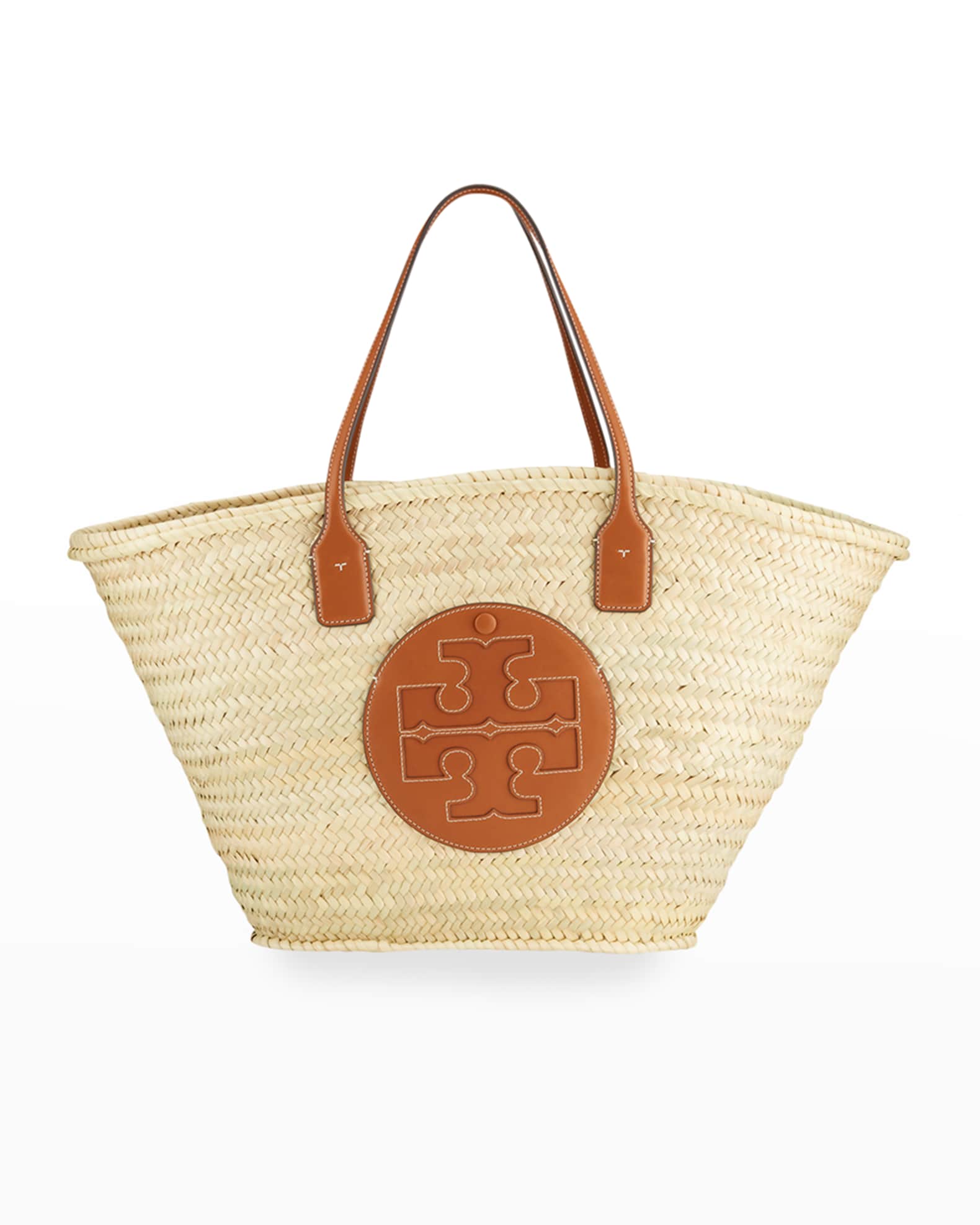 Tory Burch Ella Straw Bucket Tote Bag | Neiman Marcus