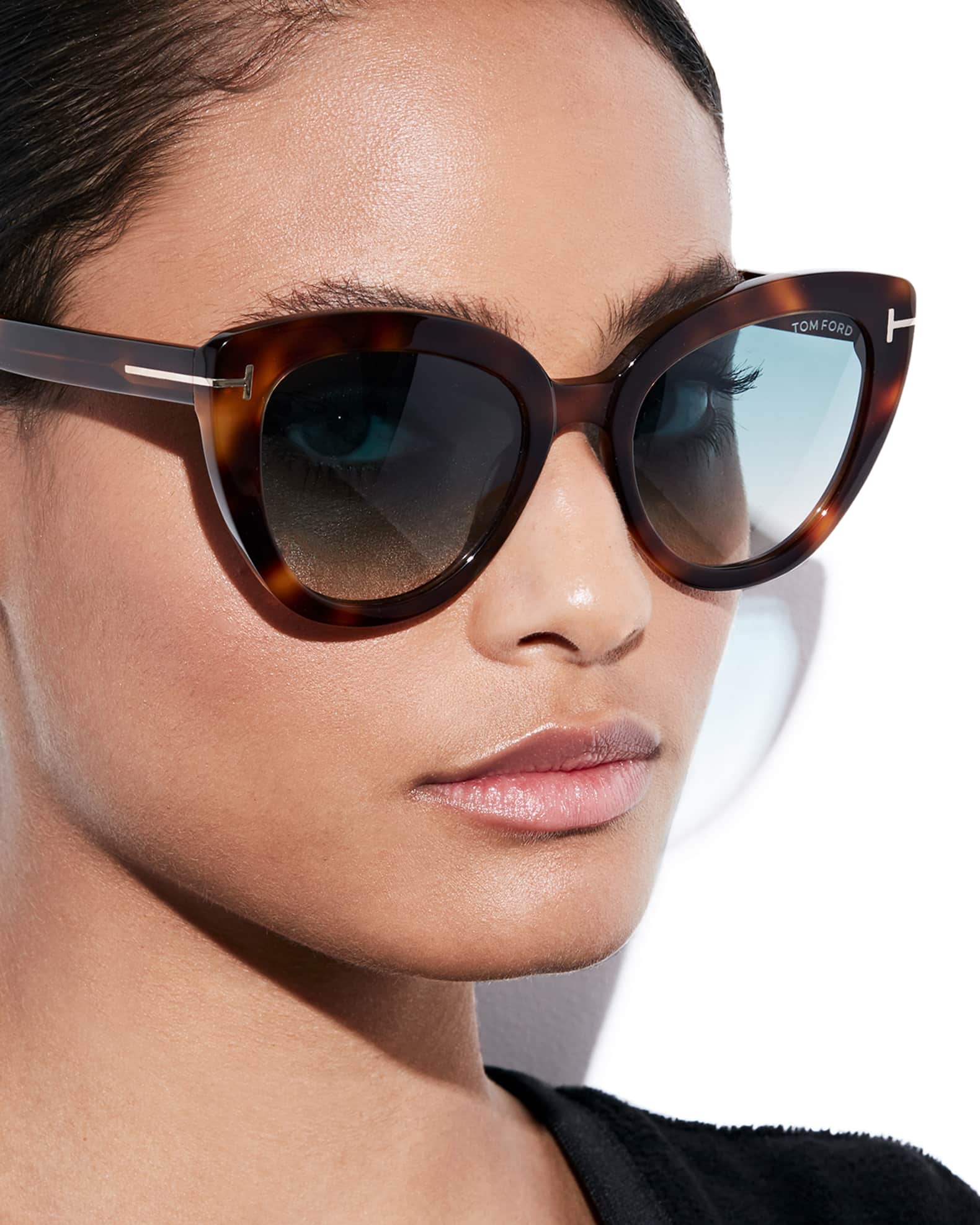 TOM FORD Izzi Acetate Cat-Eye Polarized Sunglasses | Neiman Marcus