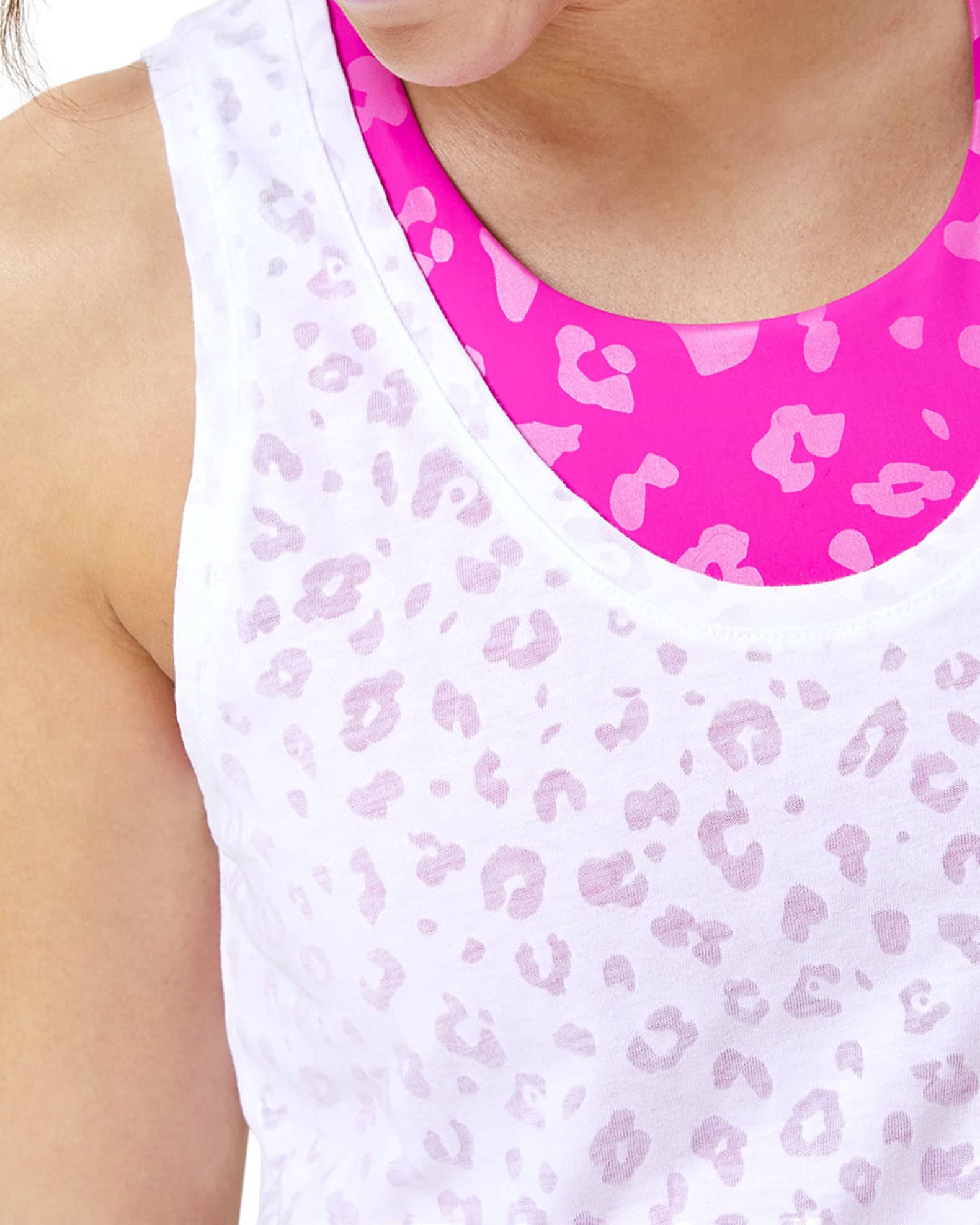 Terez Burnout Cheetah-Print Active Tank | Neiman Marcus