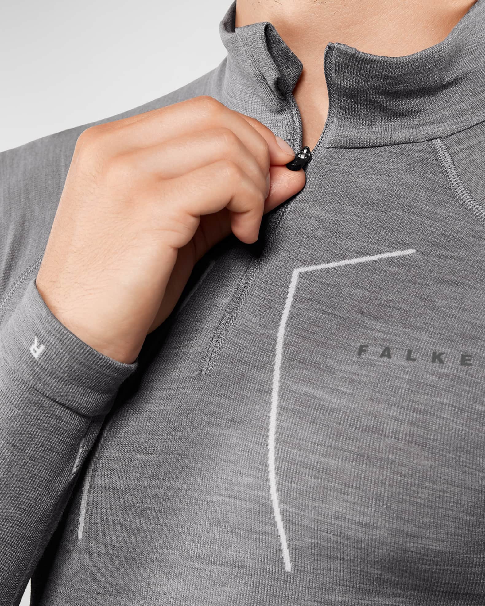 Falke Men's Wool Tech Long-Sleeve Shirt | Neiman Marcus