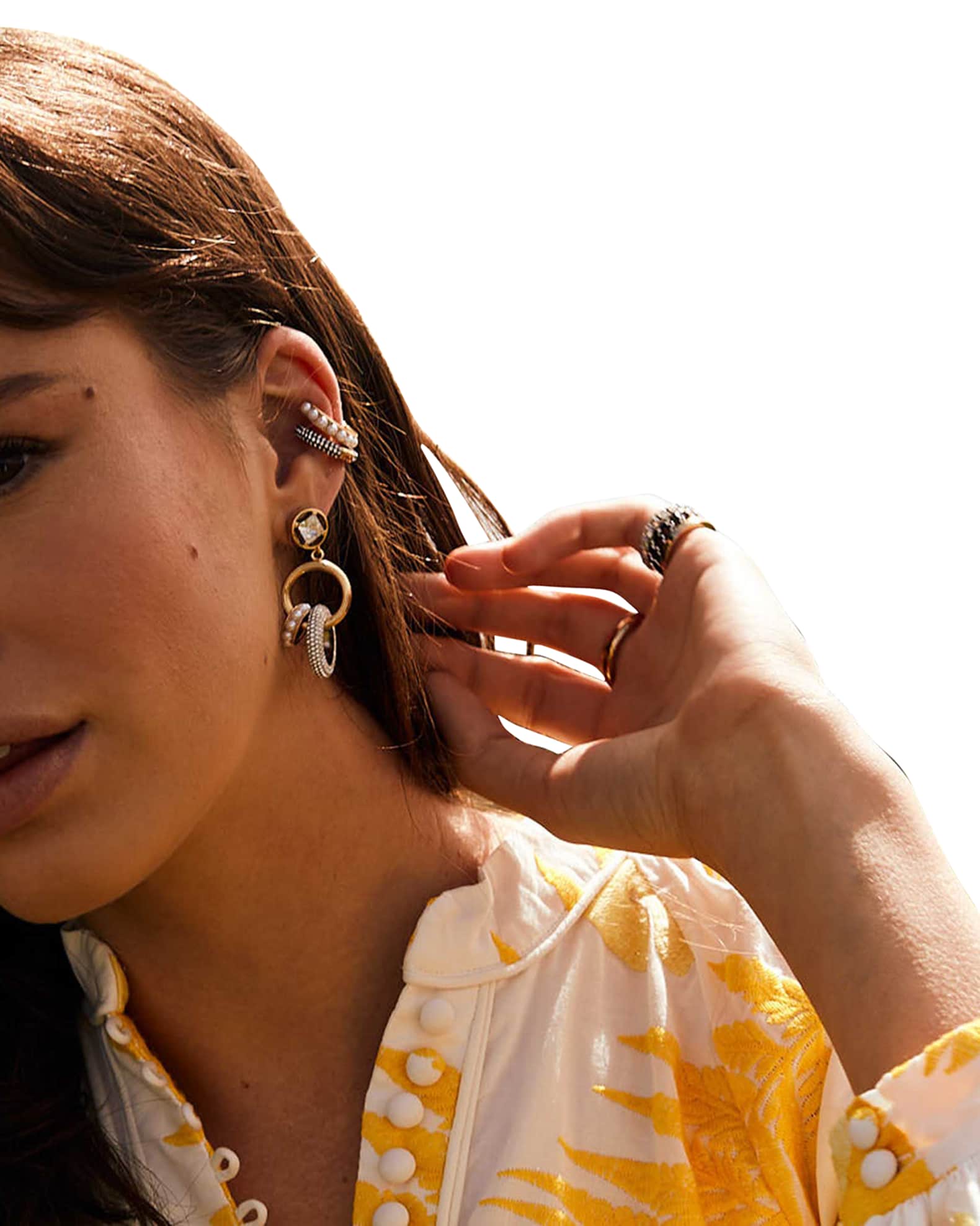 DEMARSON Lili Pave Crystal Ear Cuffs | Neiman Marcus