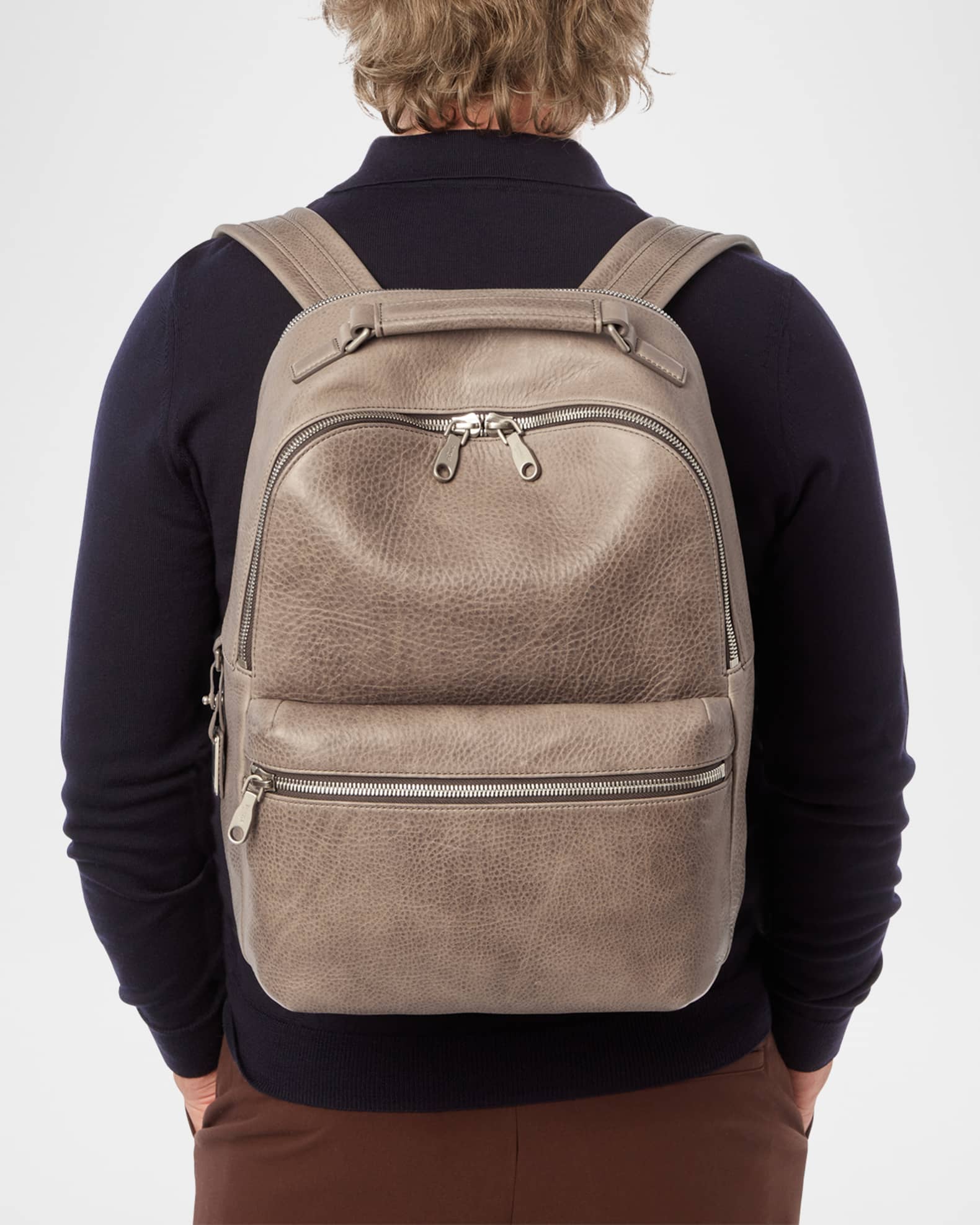 Shinola Men's Runwell Grained Leather Backpack | Neiman Marcus