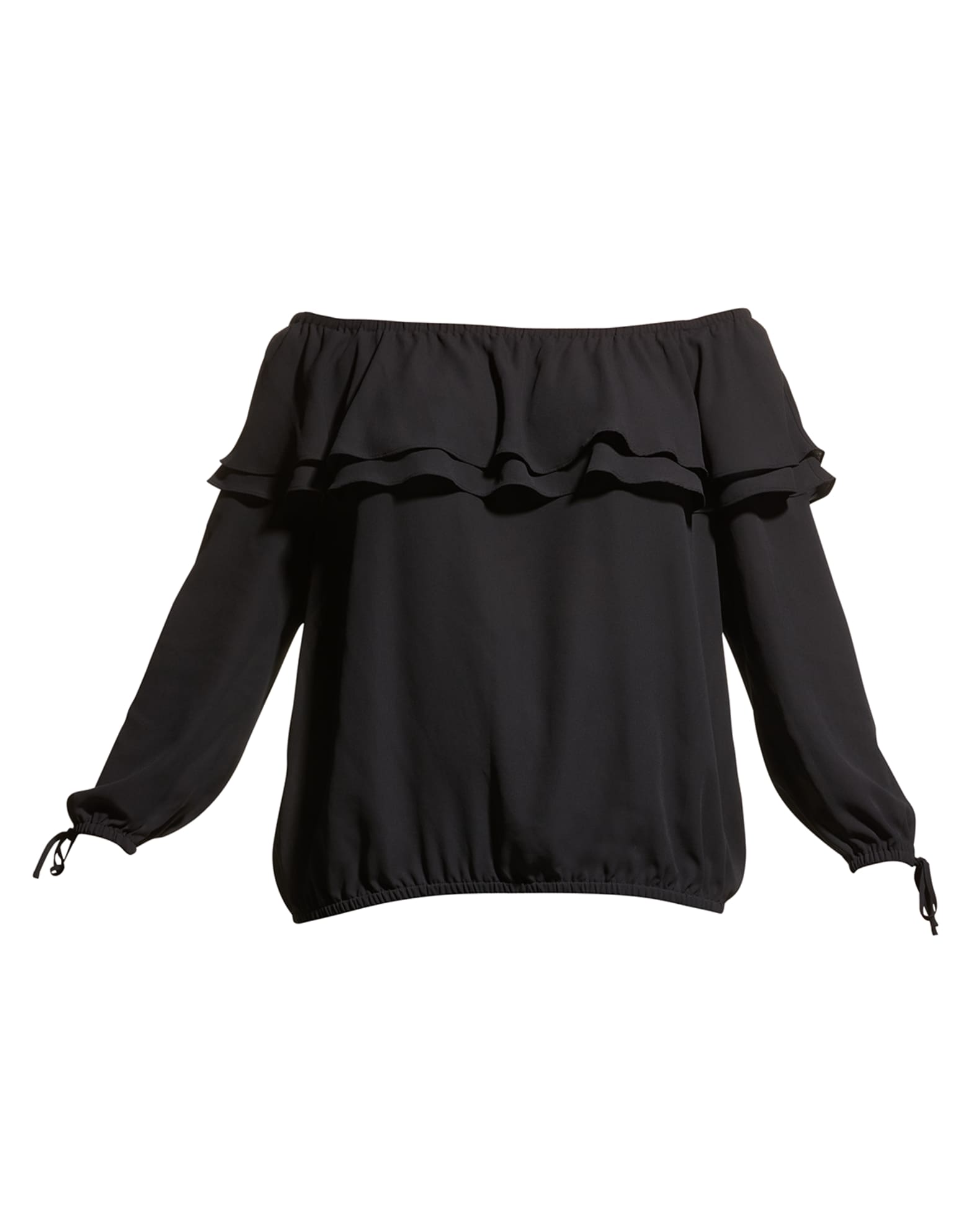 MICHAEL Michael Kors Plus Size Tiered Ruffle Off-Shoulder Peasant Top ...