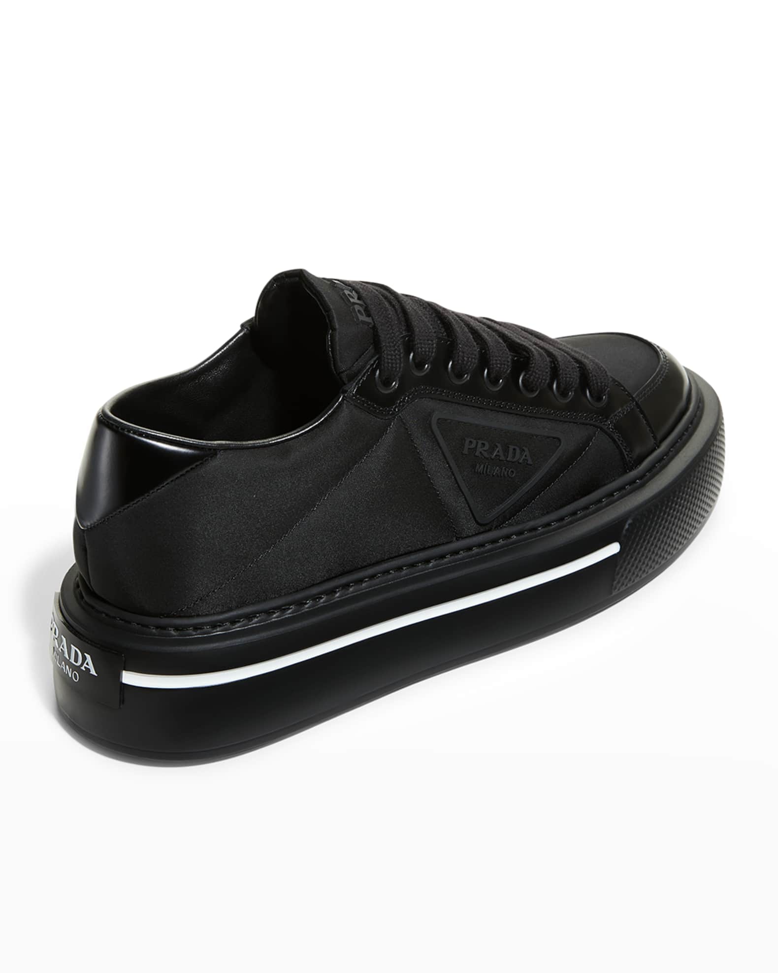 Prada Leather Low-Top Tennis Sneakers | Neiman Marcus