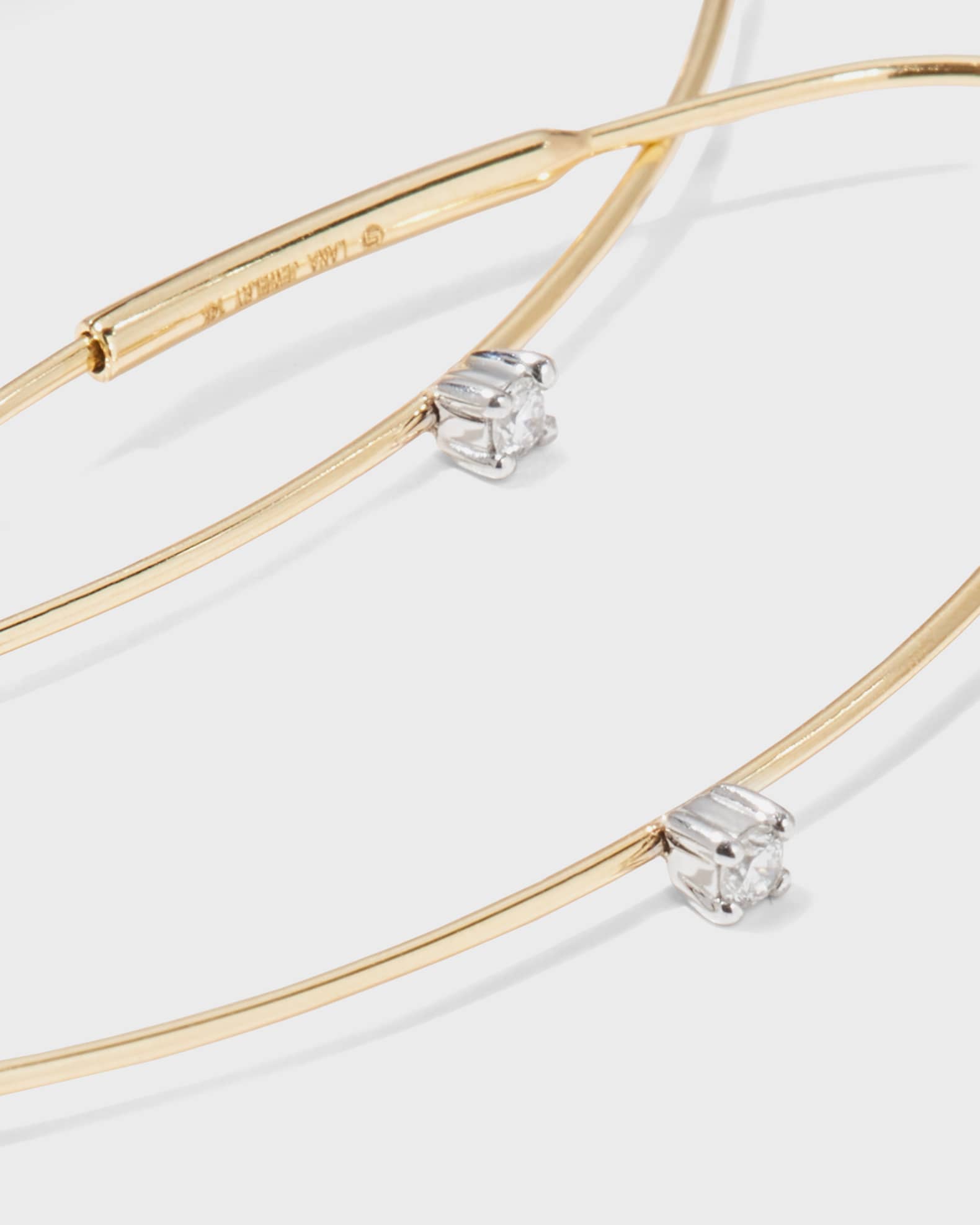 LANA 14K Gold Small Oval Magic Hoop Earrings with Diamonds | Neiman Marcus