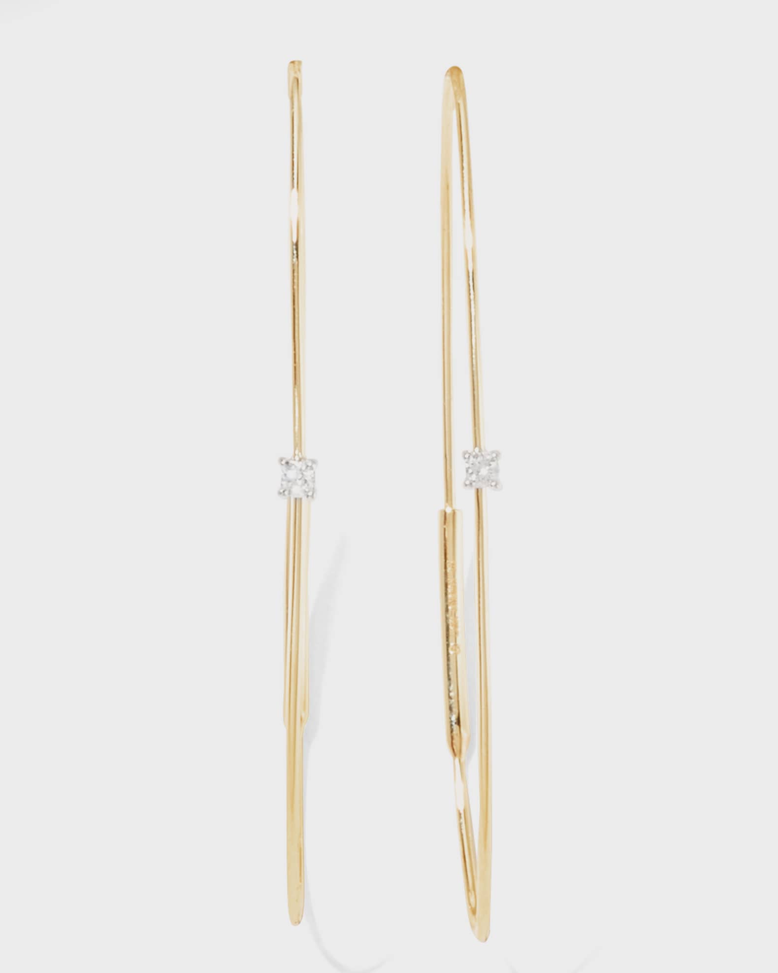 LANA 14K Gold Small Oval Magic Hoop Earrings with Diamonds | Neiman Marcus