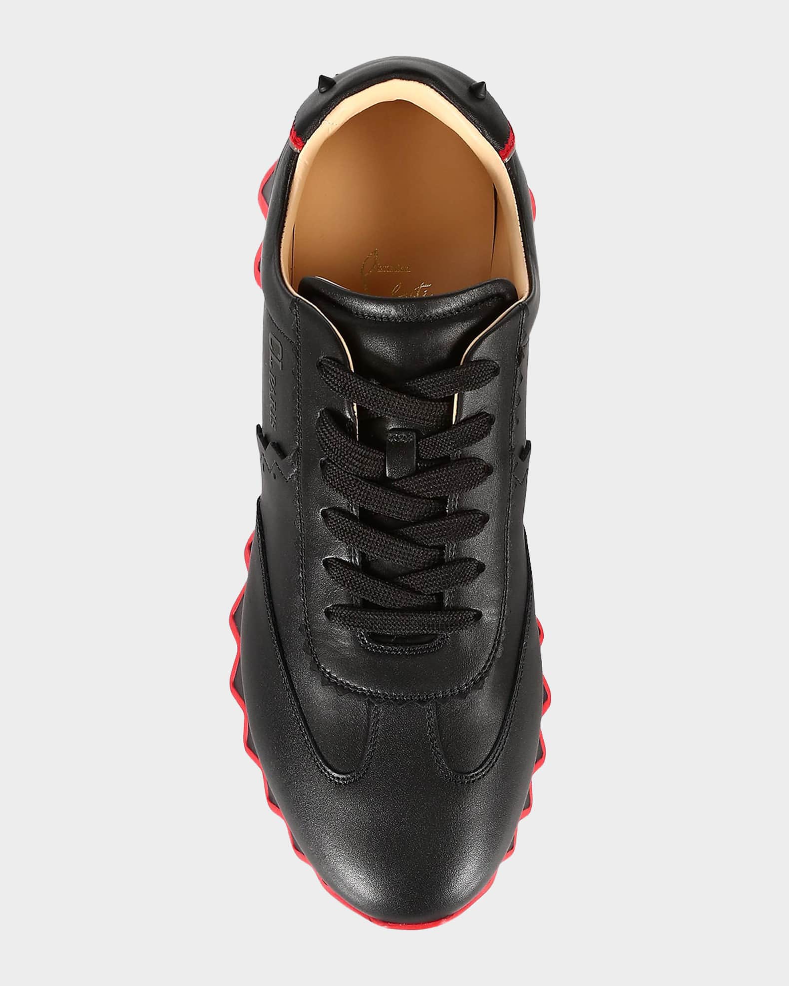 Christian Louboutin Men's Loubishark Flat Leather Red-Sole Runner ...
